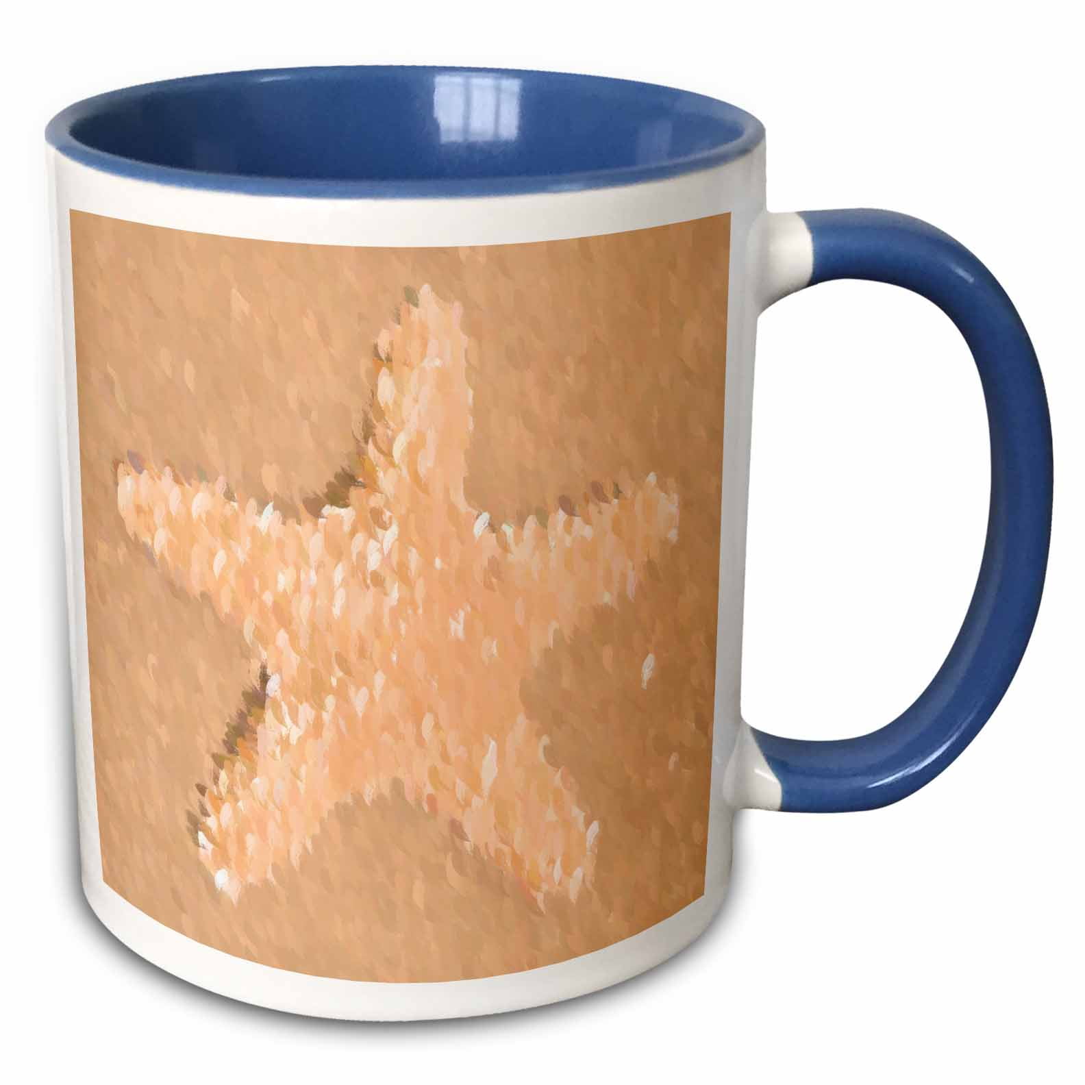 Peach Painted Starfish- Beach Themed Art- Sea Creatures 15oz Two-Tone ...