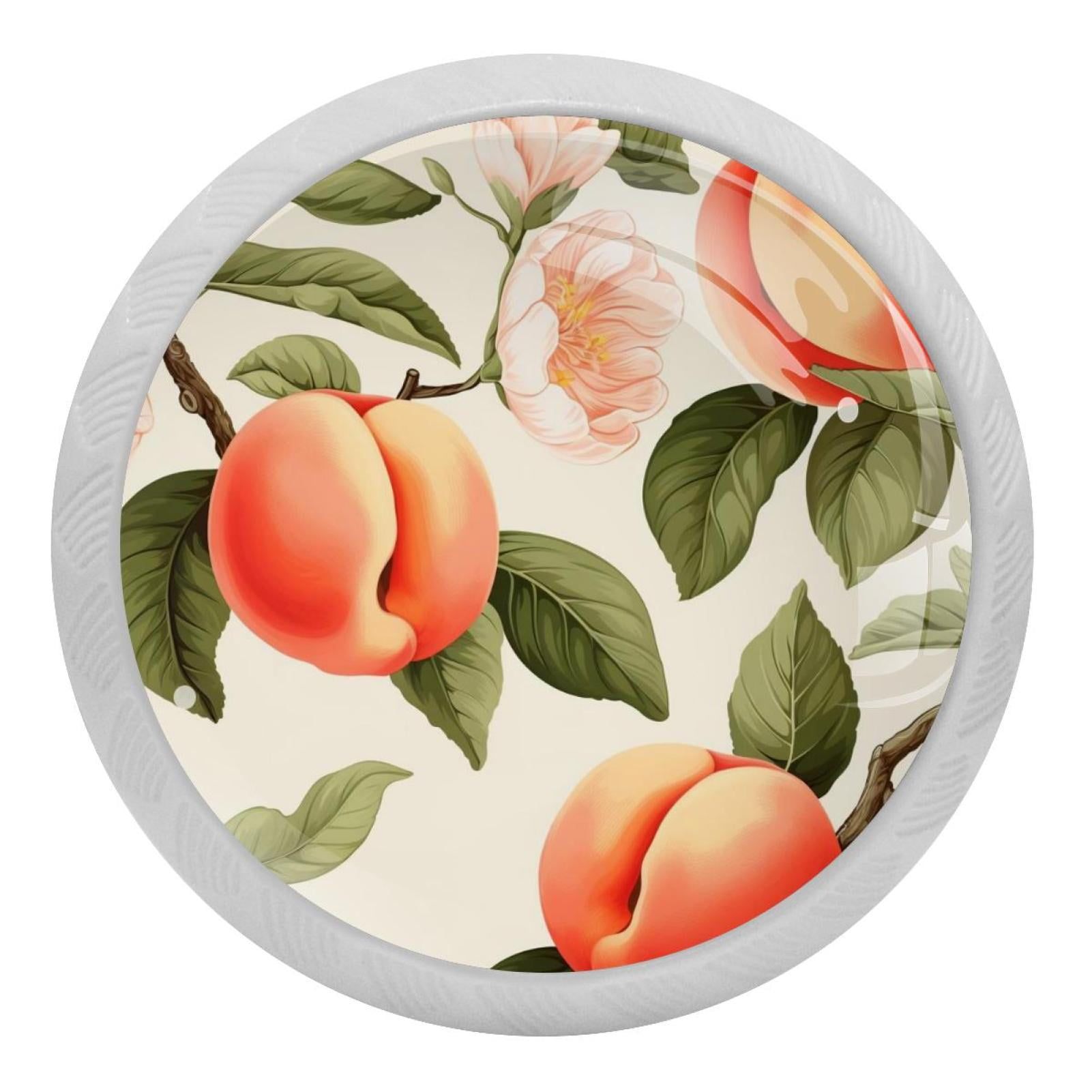 Peach Pattern 4PCS Cabinet Knobs Pulls Fluorescent Drawer Handle ...