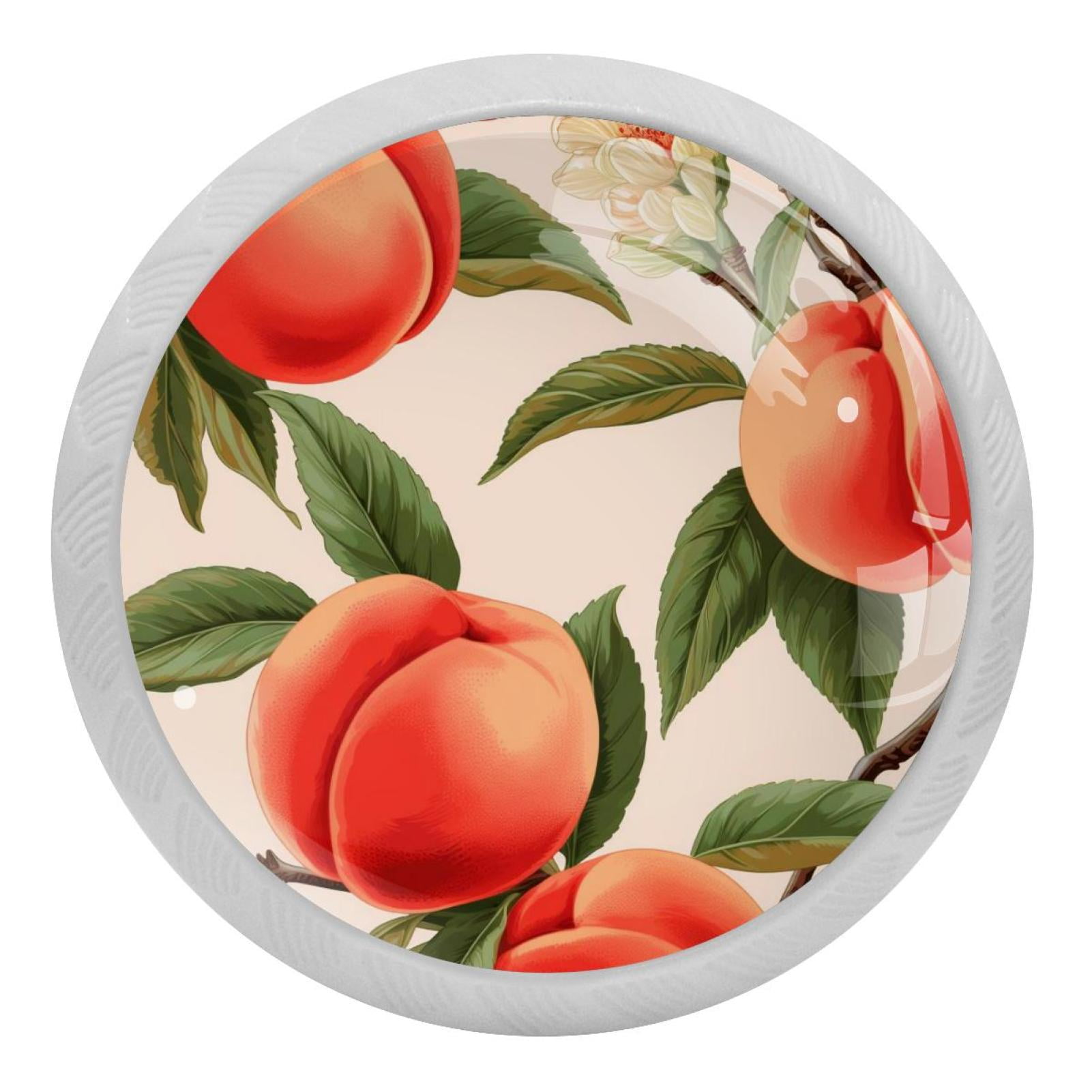 Peach Pattern 4PCS Cabinet Knobs Pulls Fluorescent Drawer Handle ...