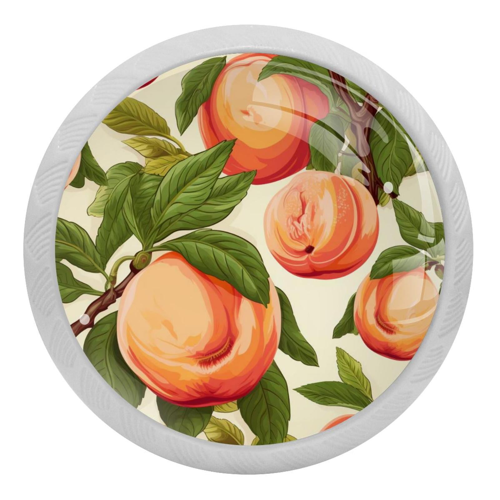 Peach Pattern 4PCS Cabinet Knobs Pulls Fluorescent Drawer Handle ...