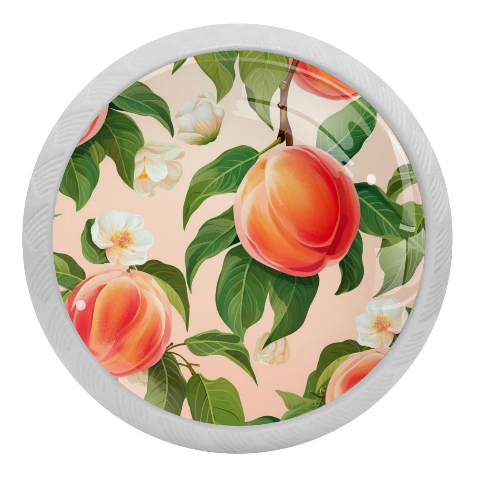 Peach Pattern 4PCS Cabinet Knobs Pulls Fluorescent Drawer Handle ...