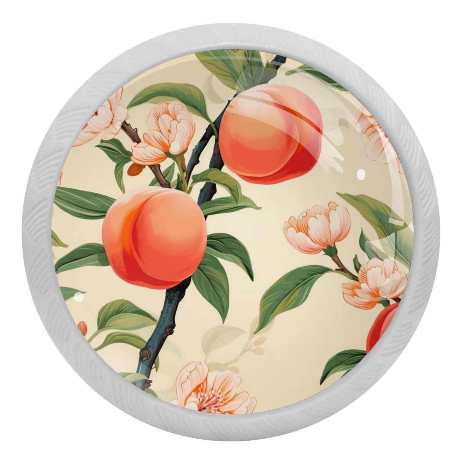 Peach Pattern 4PCS Cabinet Knobs Pulls Fluorescent Drawer Handle ...