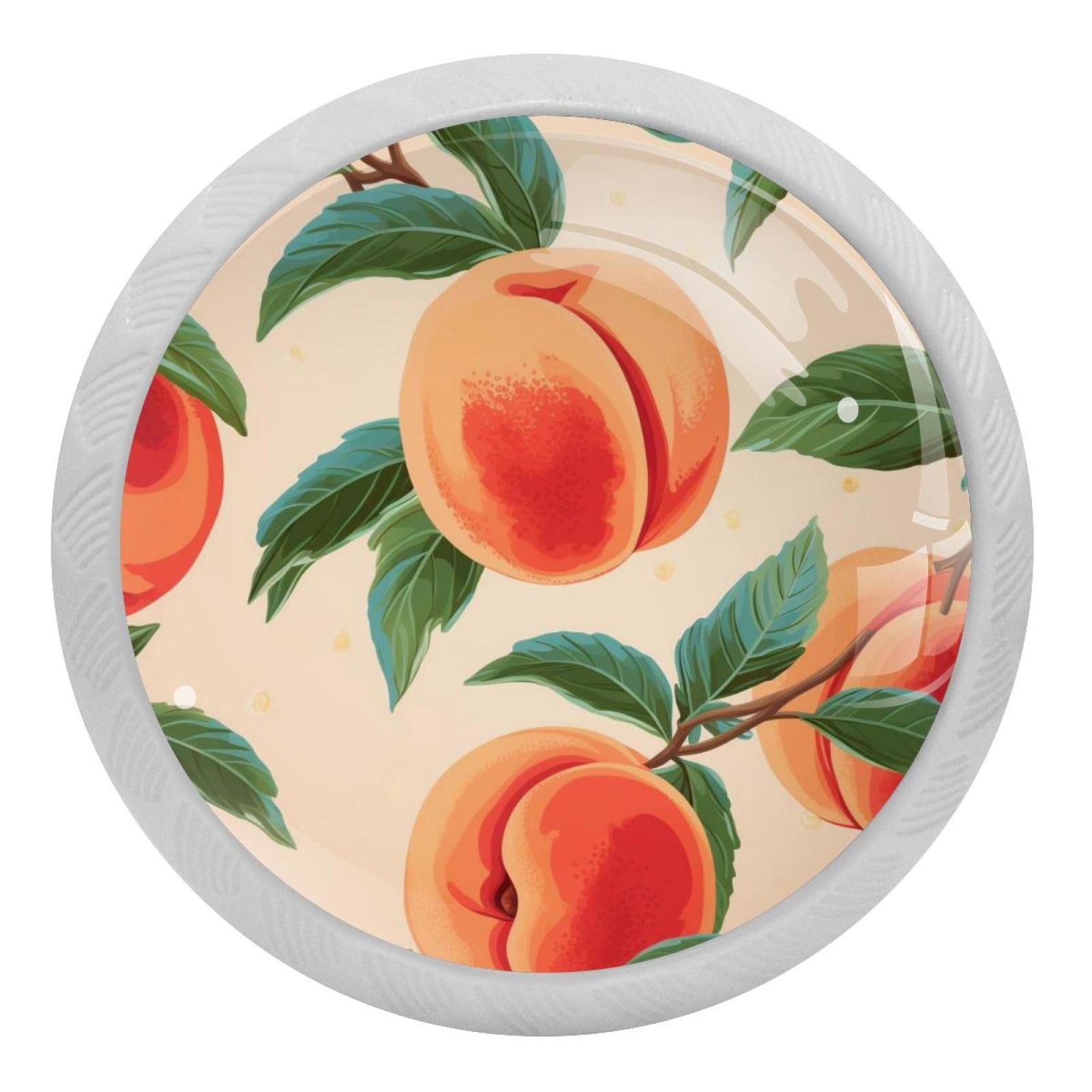 Peach Pattern 4PCS Cabinet Knobs Pulls Fluorescent Drawer Handle ...