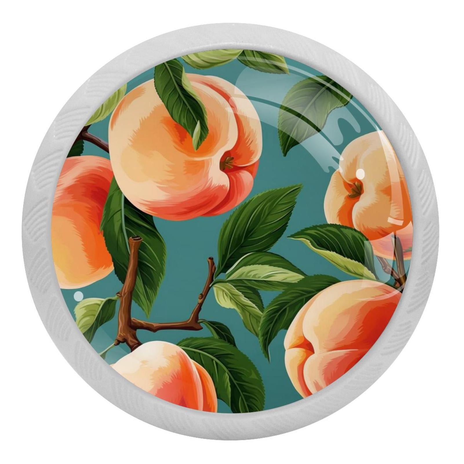 Peach Pattern 4PCS Cabinet Knobs Pulls Fluorescent Drawer Handle ...
