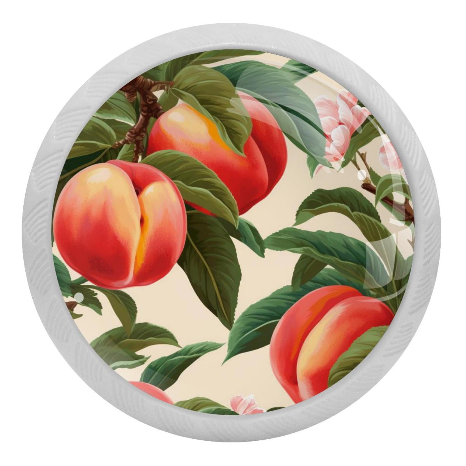 Peach Pattern 4PCS Cabinet Knobs Pulls Fluorescent Drawer Handle ...