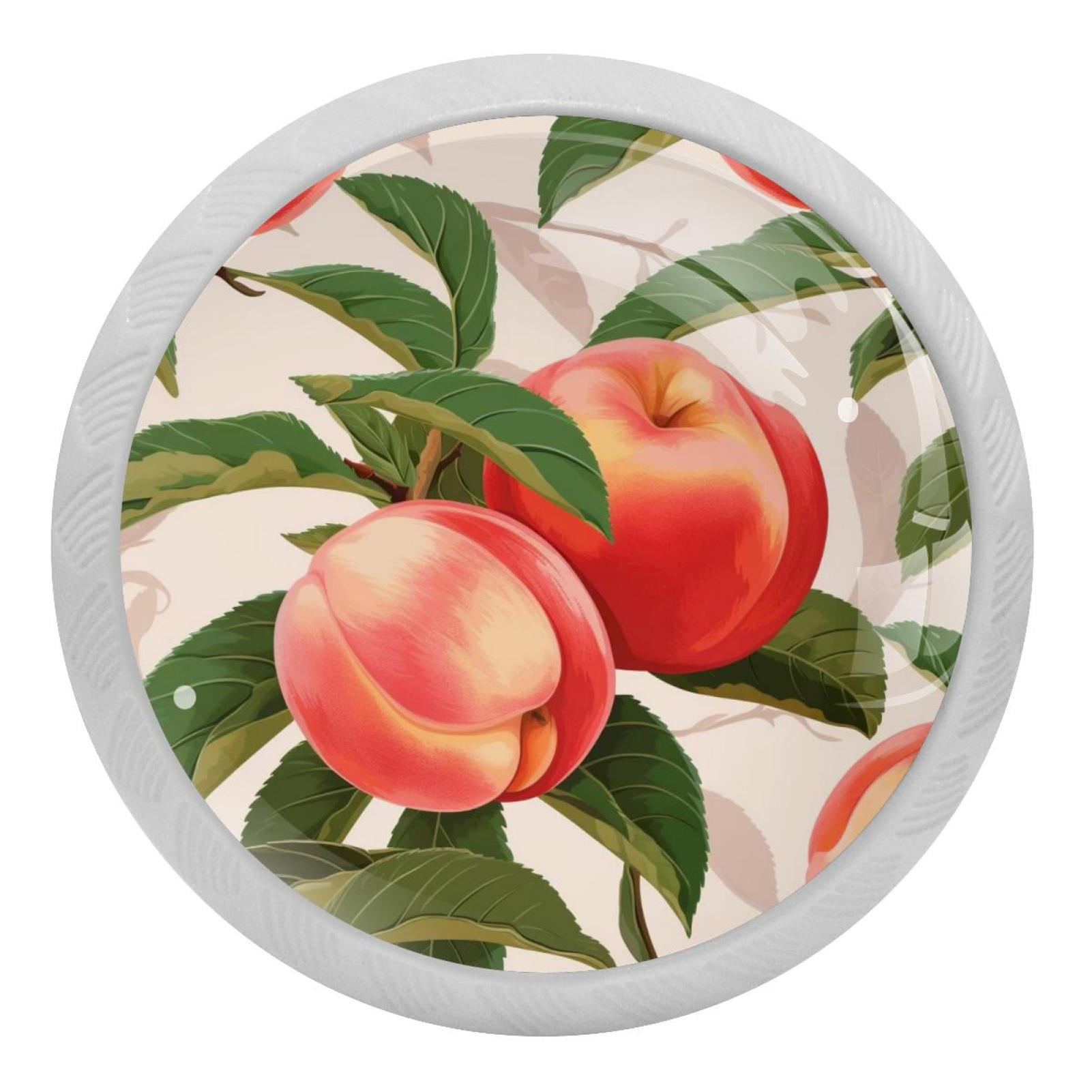 Peach Pattern 4PCS Cabinet Knobs Pulls Fluorescent Drawer Handle ...