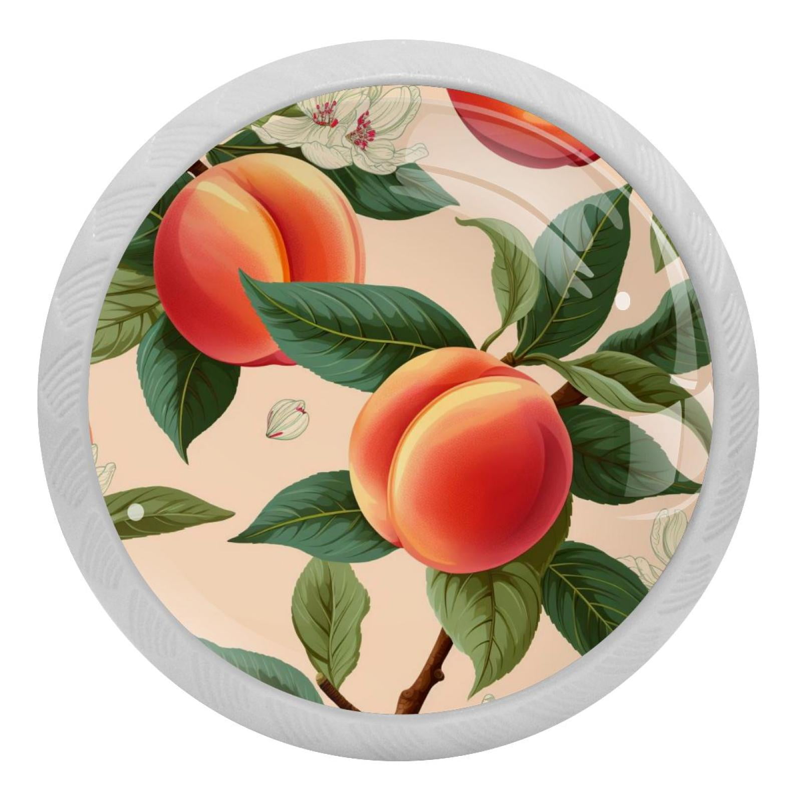 Peach Pattern 4PCS Cabinet Knobs Pulls Fluorescent Drawer Handle ...