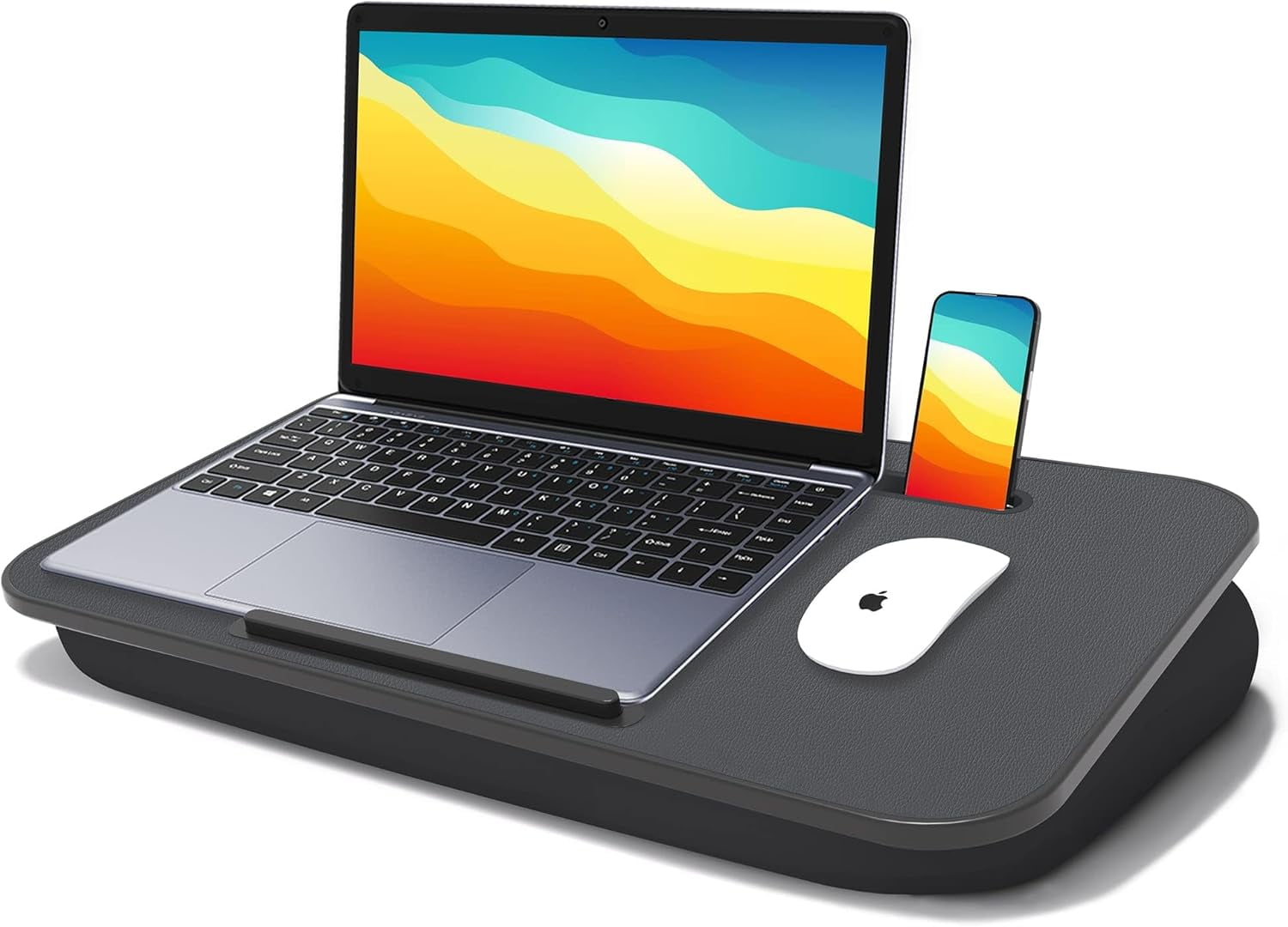 Peach Pink Lap Desk with Cushion, Fits up to 17" Laptop, Tablet Slot ...