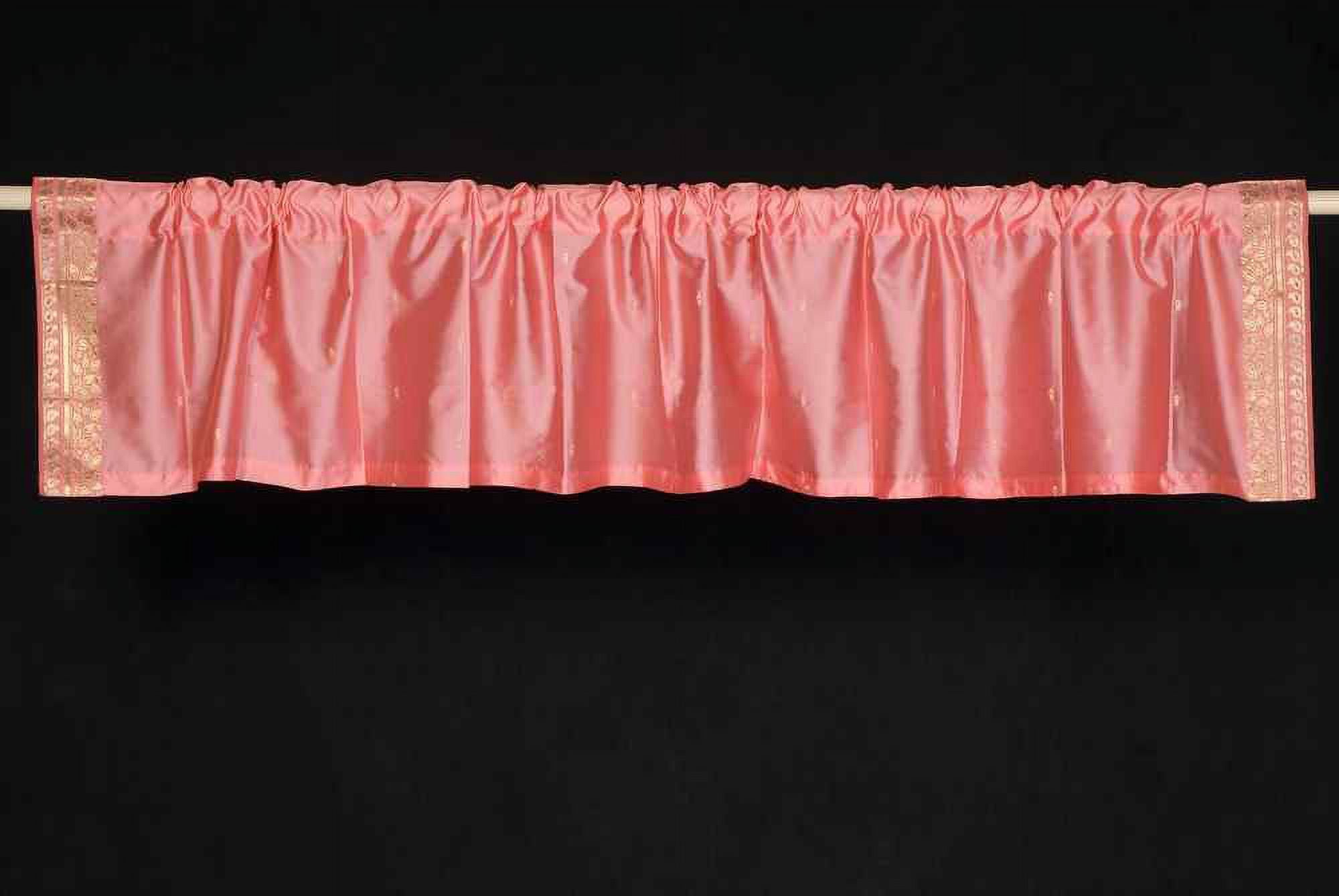 Peach Pink - Rod Pocket Top It Off handmade Sari Valance 60W X 20L ...