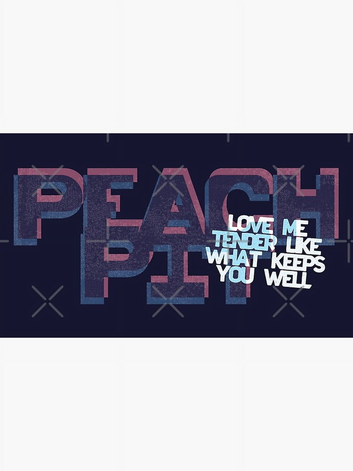 Peach Pit - Private Presley - Linocut Inspired Design Modern Art Decor ...