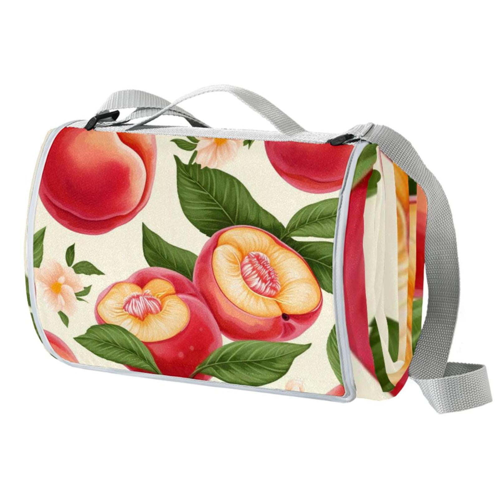 Peach Portable Canvas Picnic Blanket Waterproof Backing for Outdoor ...