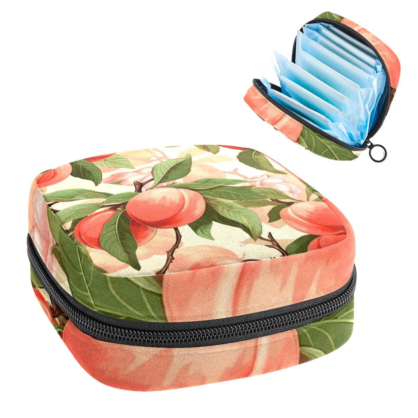 Peach Sanitary Napkin Bag Pouch with Zipper, Period Purse Large Pouch ...