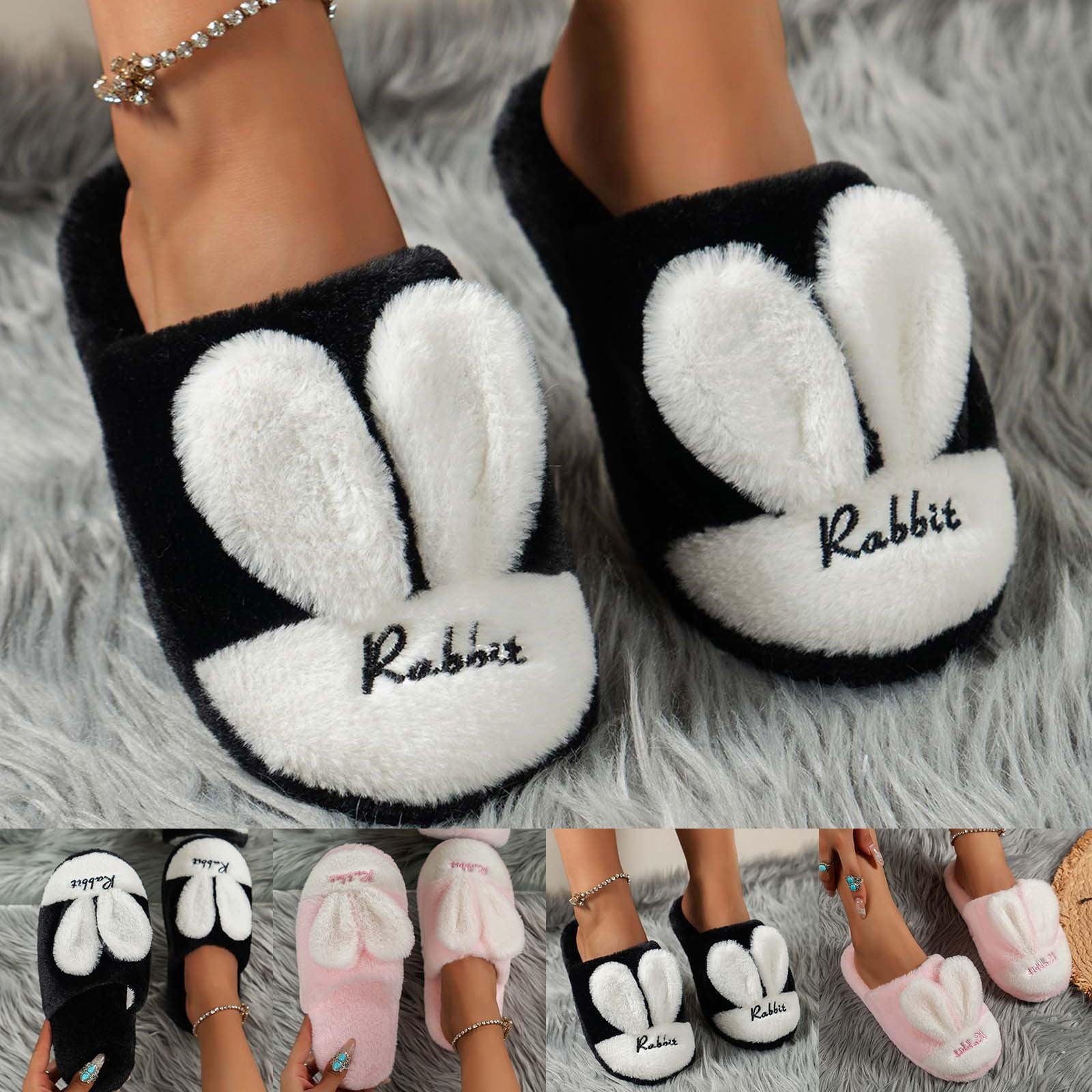 Peach Slippers For Women Fuzzy House Slip On Indoor Outdoor Bedroom ...