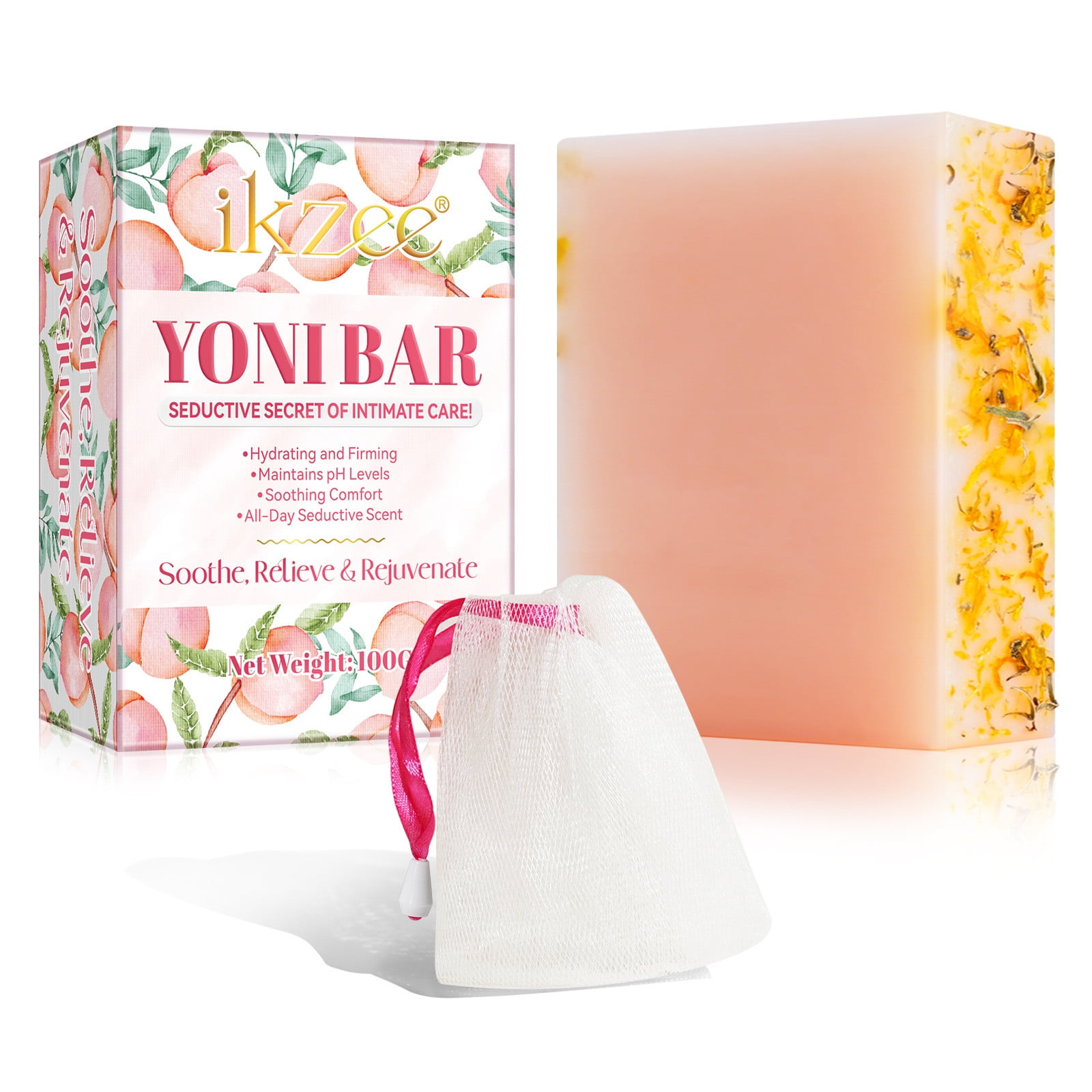 Peach Soap Bars Feminine Wash, Natural Organic Bar Soap for Women Ph ...