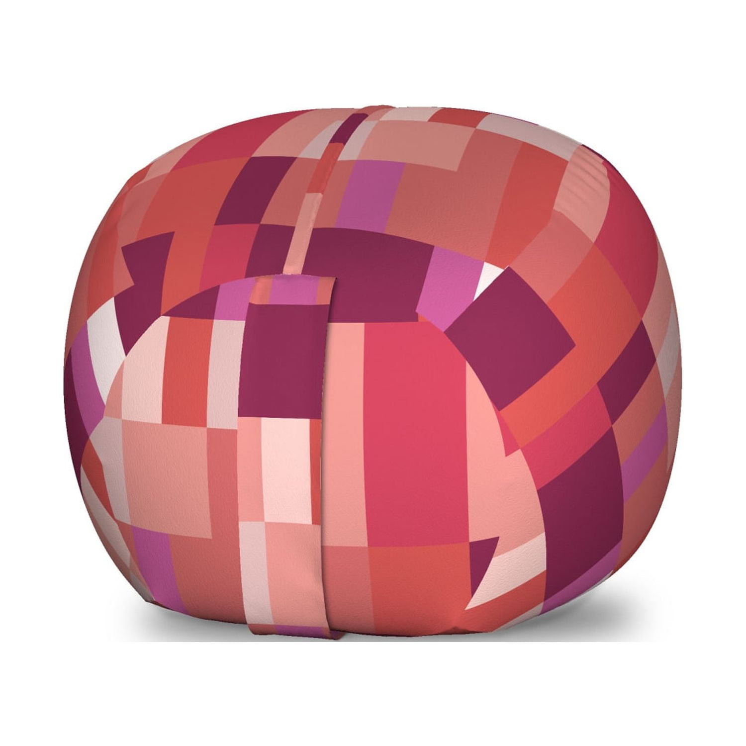 Peach Storage Toy Bag Chair, Geometrical Design Squares with Various ...