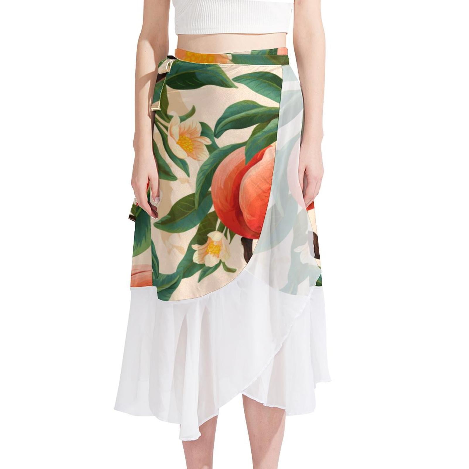 Peach Stylish Chiffon Beach Skirt Summer Dresses for Women - Walmart.com