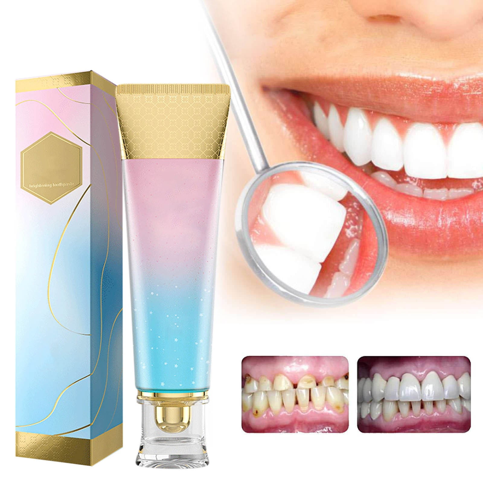 Peach Toothpaste for Fresh Breath and Teeth Brightening, Foaming ...