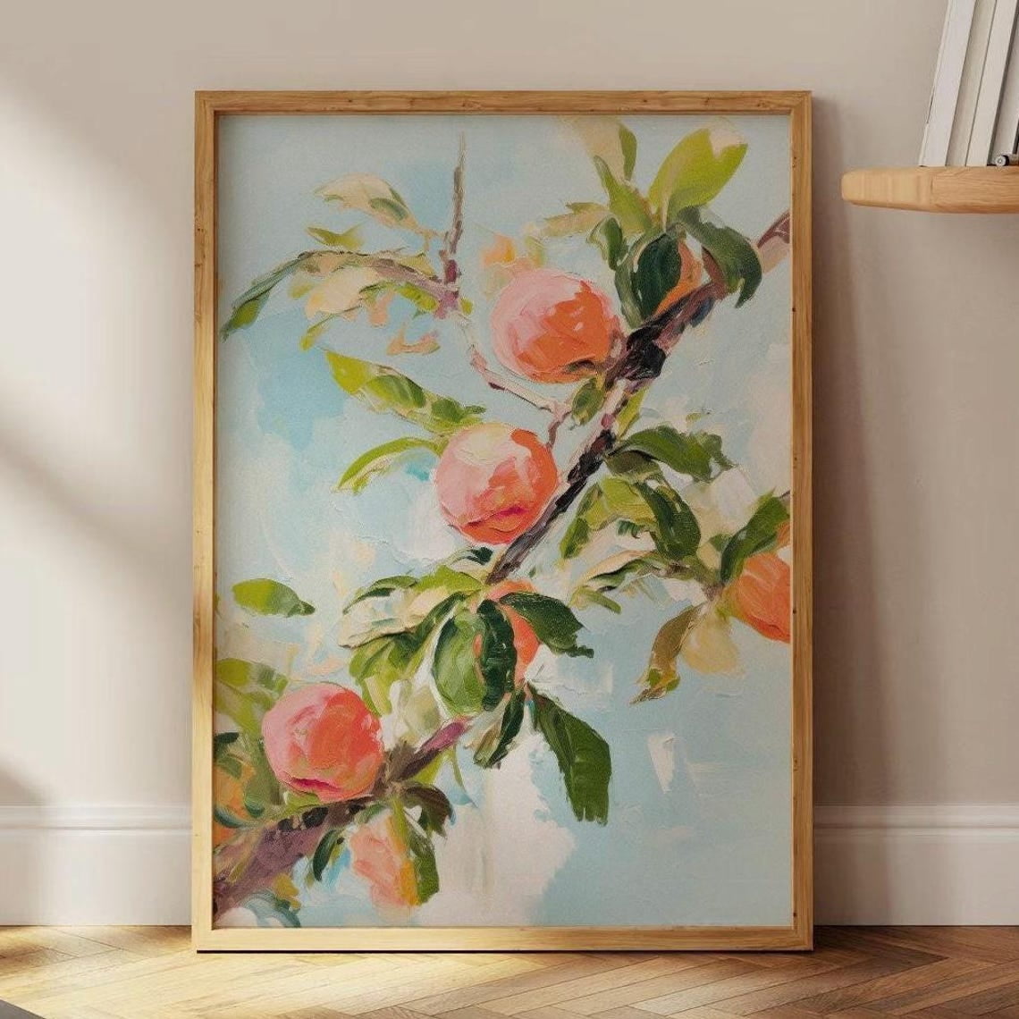 Peach Tree Farmhouse Decor Summer Countryhouse Aesthetic Fruit Wall ...