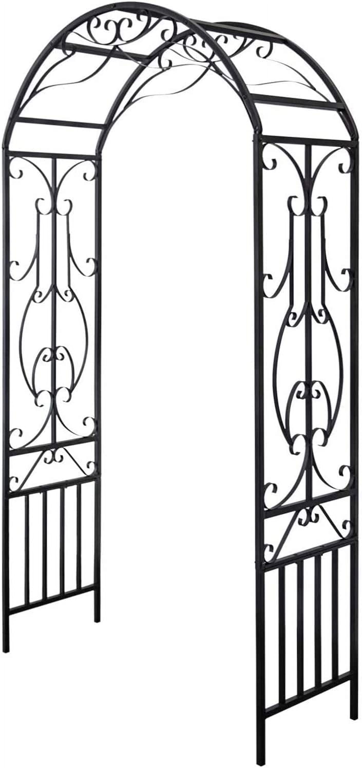 Peach Tree Outdoor Metal Garden Arch, 86.6" H x 44.1" W Iron Black ...