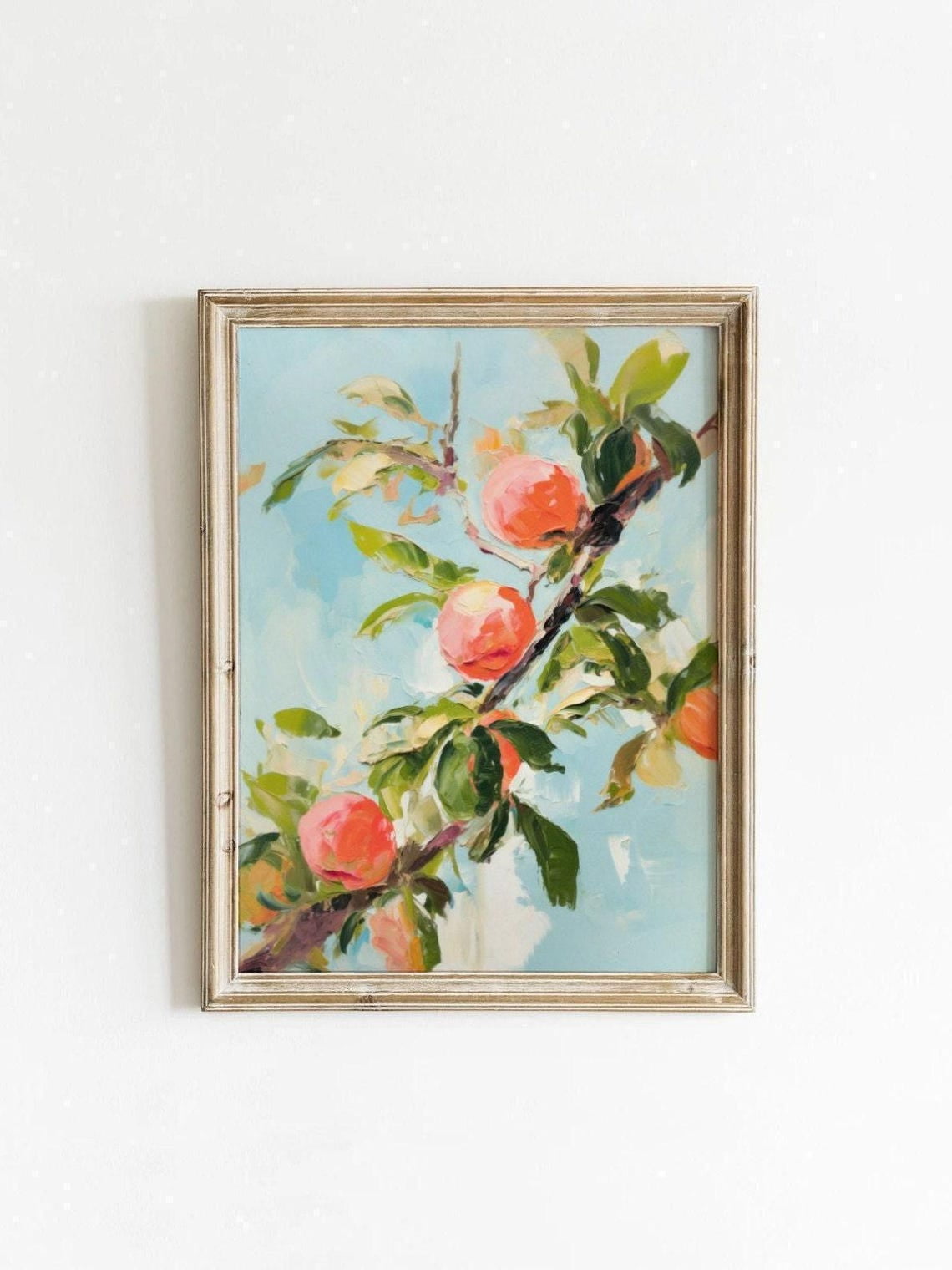 Peach Tree Painting, Farmhouse Decor, Summer Wall Art, Wall Art, Modern ...