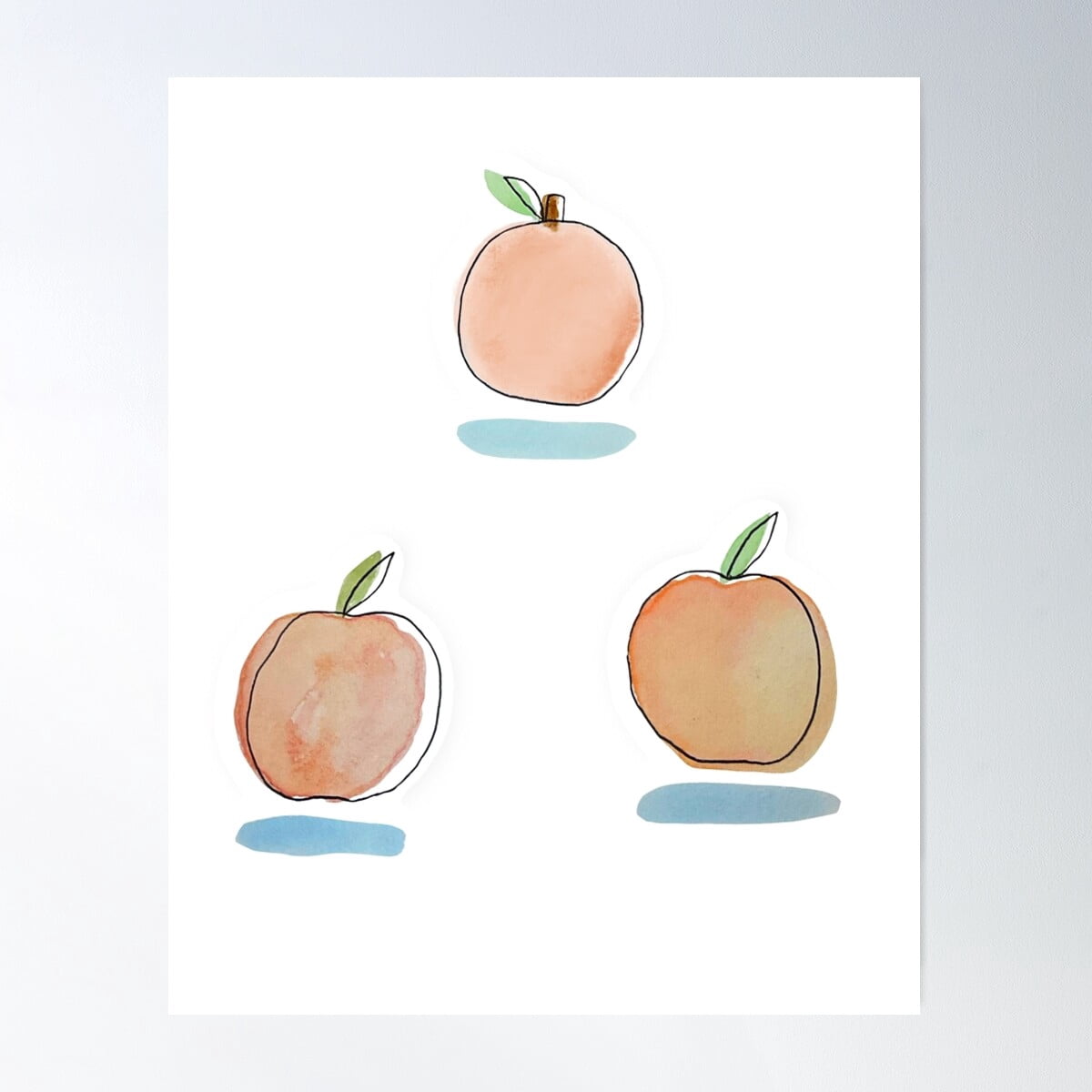 Peach Trio Poster Wall Art, Modern Wall Decor For Living Room Bedroom ...