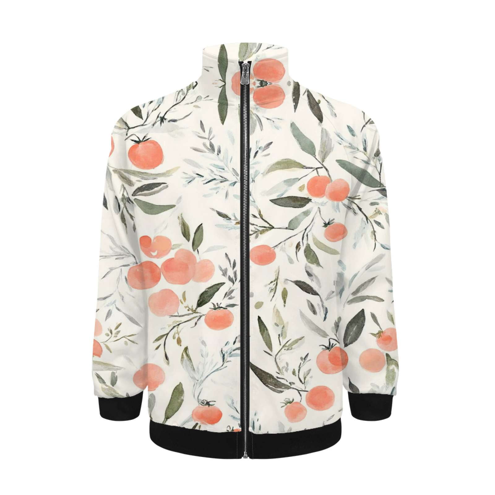 Peach Watercolor Floral Pattern Design Jacket Men's Street Cool Long ...