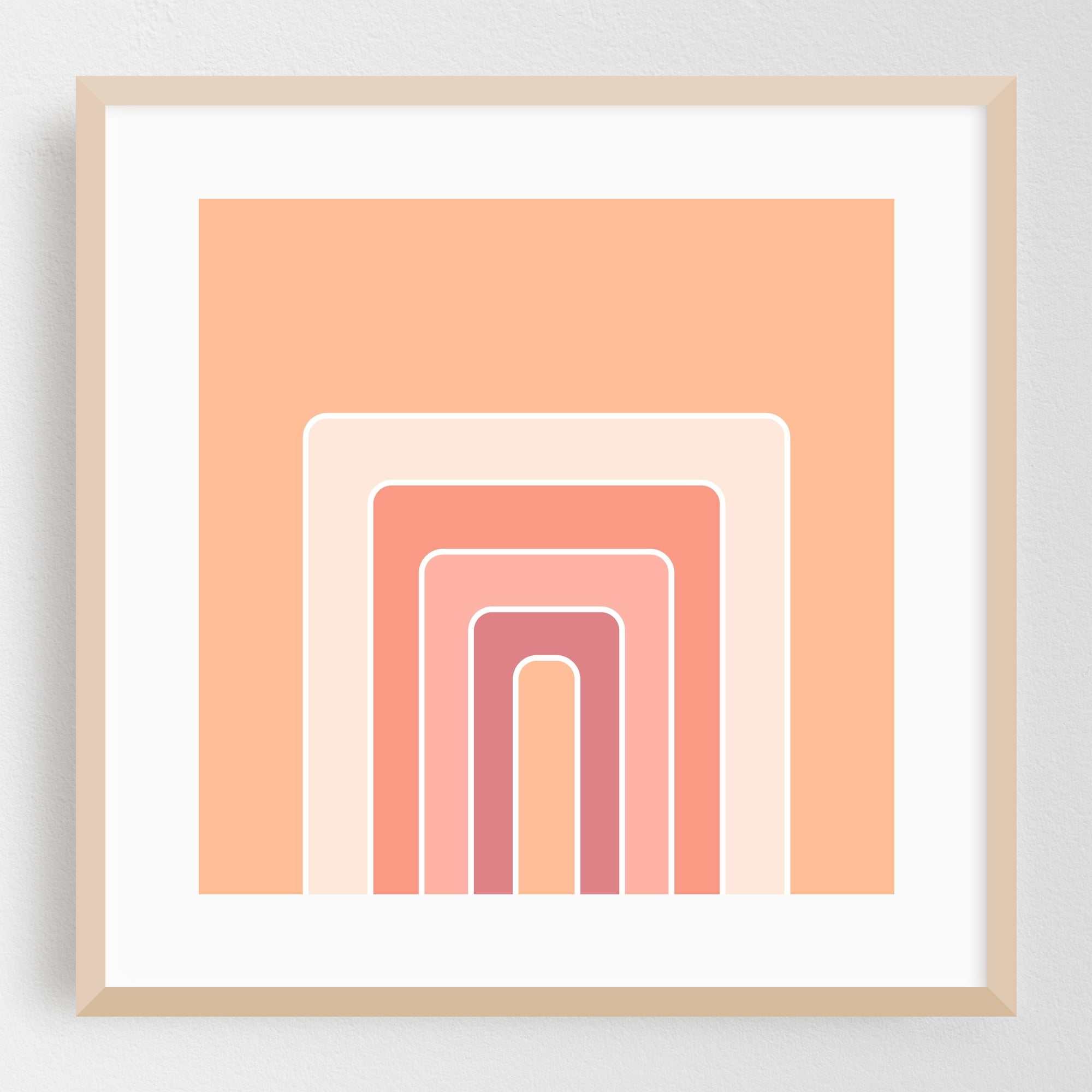 Peach fuzz arches - Digital Art Geometric Minimalist Abstract Pastel ...