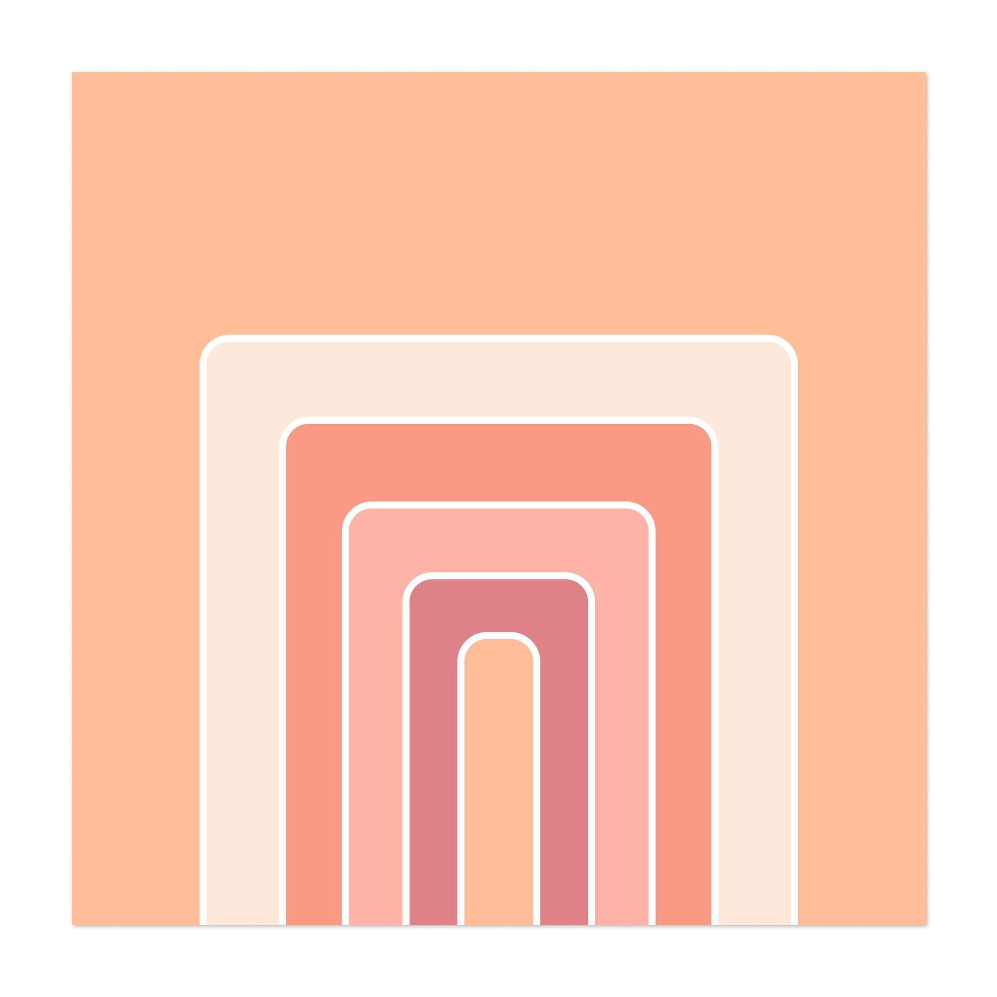 Peach fuzz arches - Digital Art Geometric Minimalist Abstract Pastel ...
