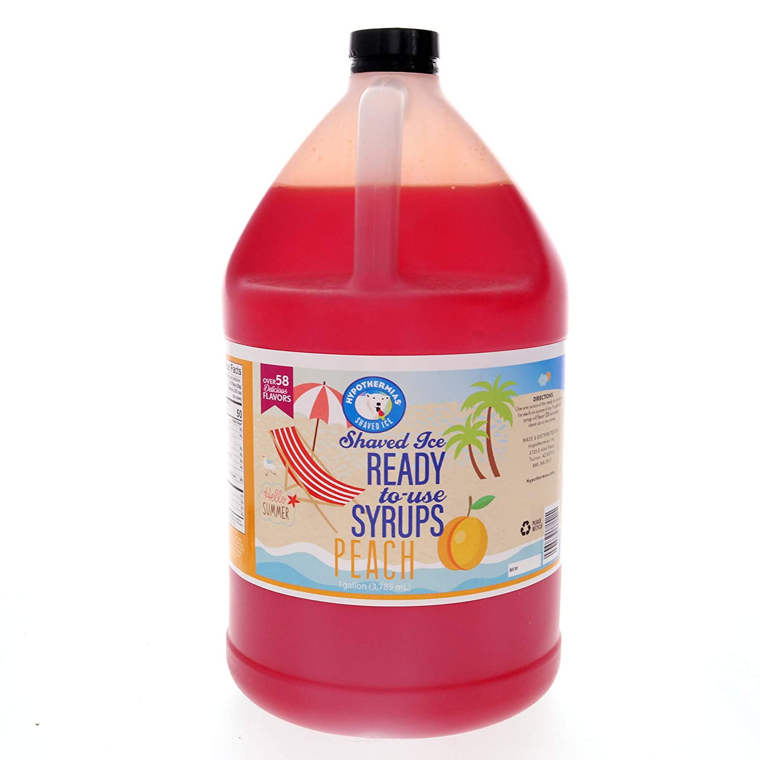 Peach to Use Gallon (128 Fl. Oz) Hawaiian Snow Cone Flavors Syrup ...