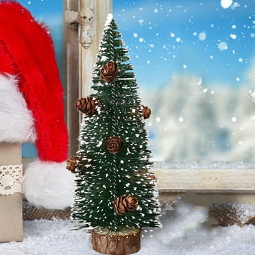 10 Inch Mini Christmas Tree Artificial Potted with Pinecones Berries ...