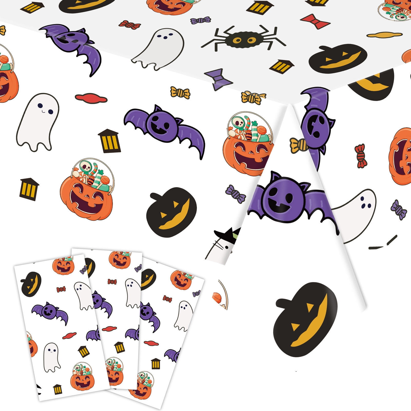 Peacheart Halloween Tablecloth, 54 x 108 Inch Rectangle Cute Cartoon ...