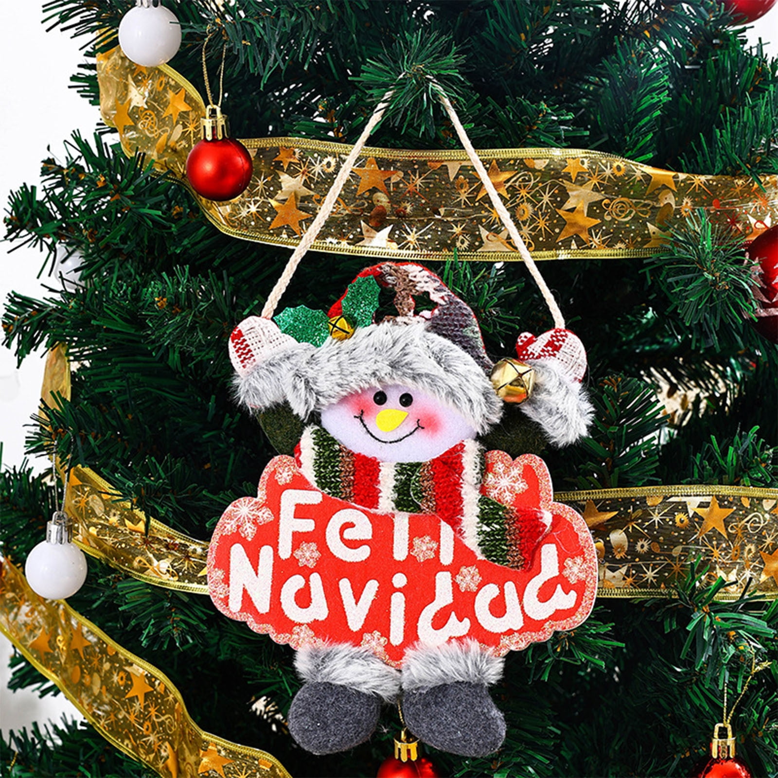 Peacheart Mexican Christmas Wooden Door Sign, Plush Snowman Feliz ...