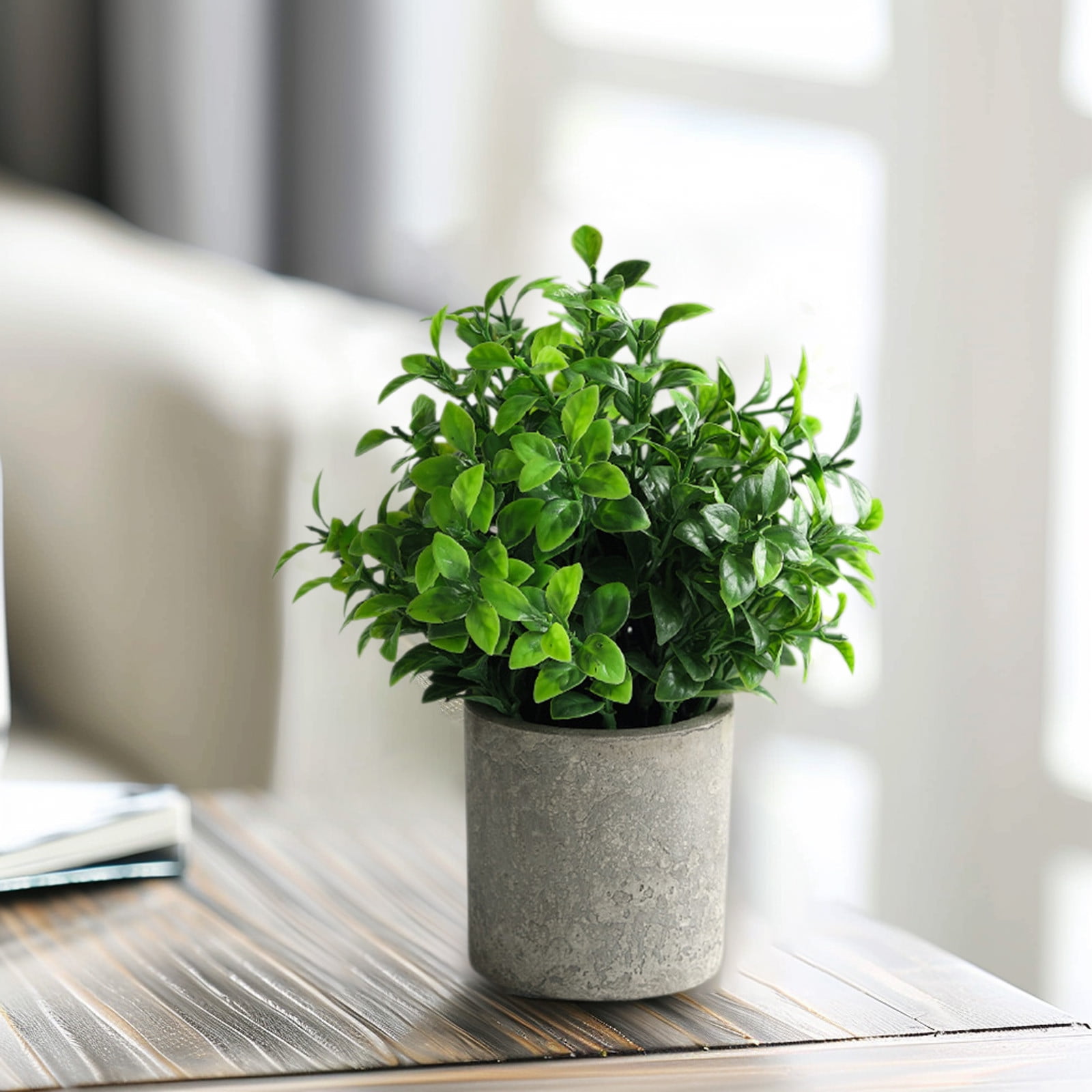 Peacheart Mini Artificial Greenery Potted Plant, Fake Plastic Plant in ...