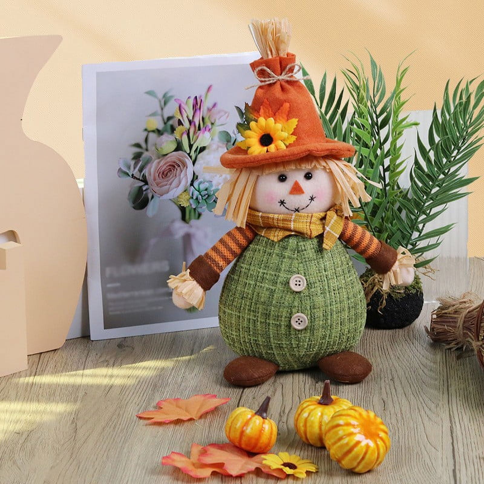 Peacheart Thanksgiving Scarecrow Decorations, 12.6" Sunflower Maple ...