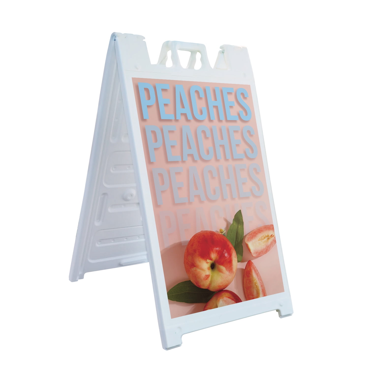Peaches 24" x 36" Double Sided A-Frame Sidewalk Sign, Includes 2 ...