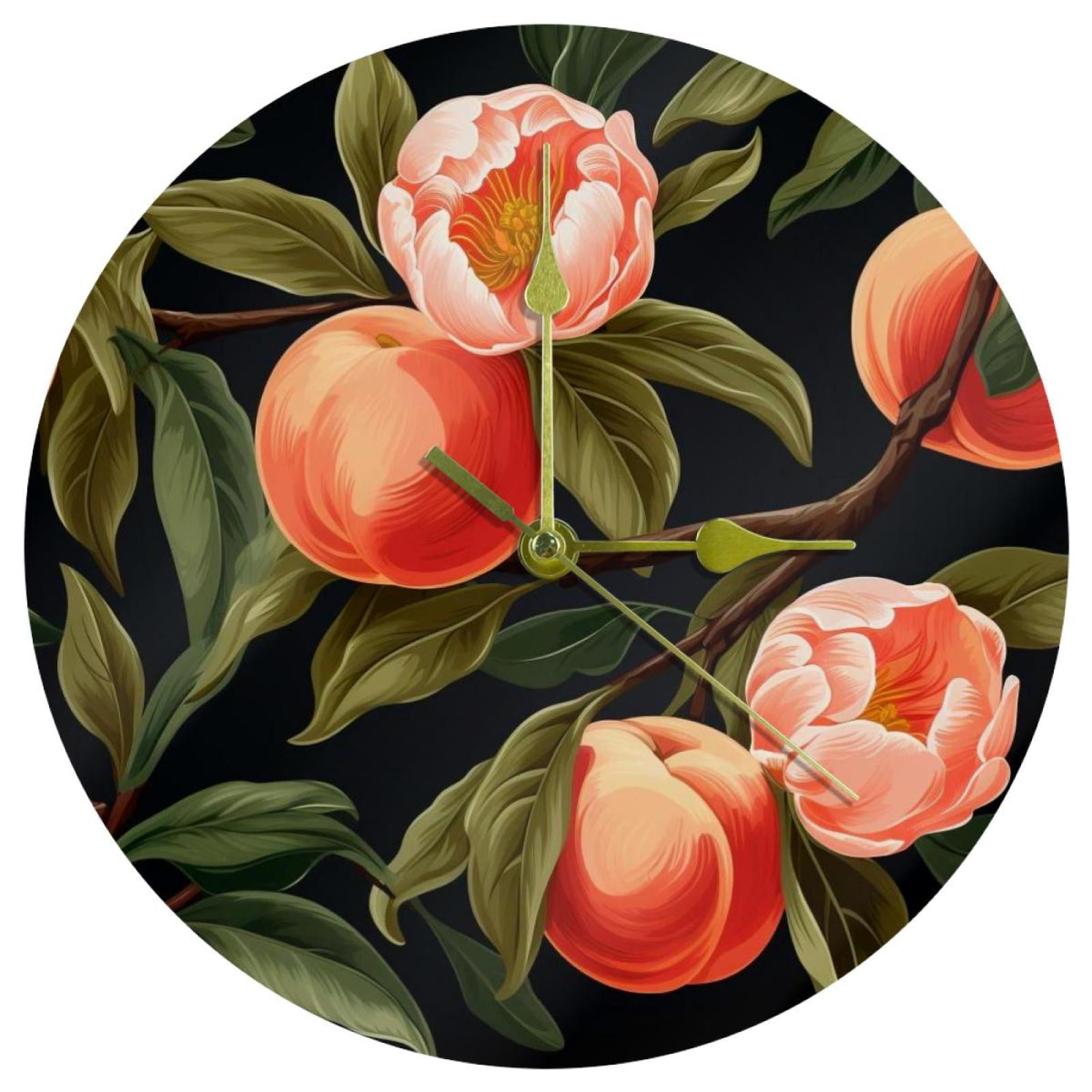 Peaches Circular Acrylic Wall Clock - Sleek & Modern Timepiece for ...