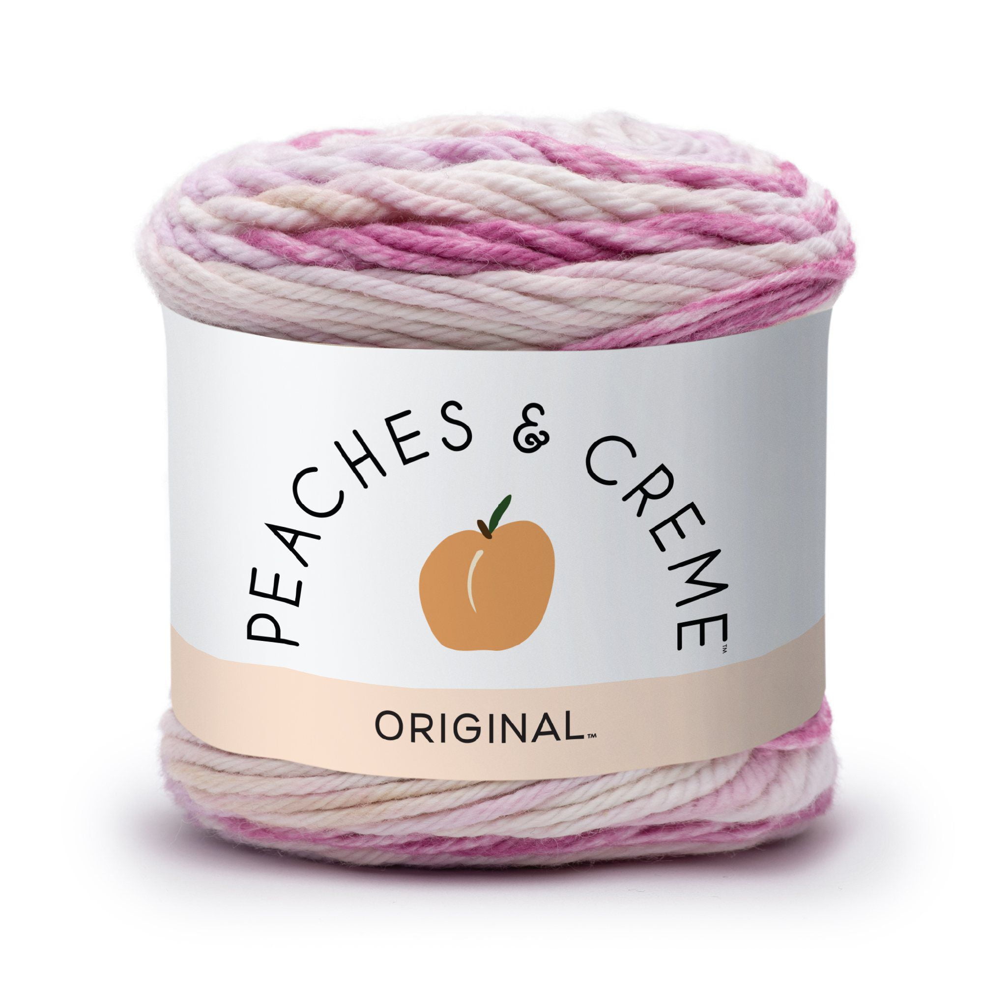 Peaches & Crème Stripey Cotton Yarn, (56.7g/2oz), Quiet Dahlia ...