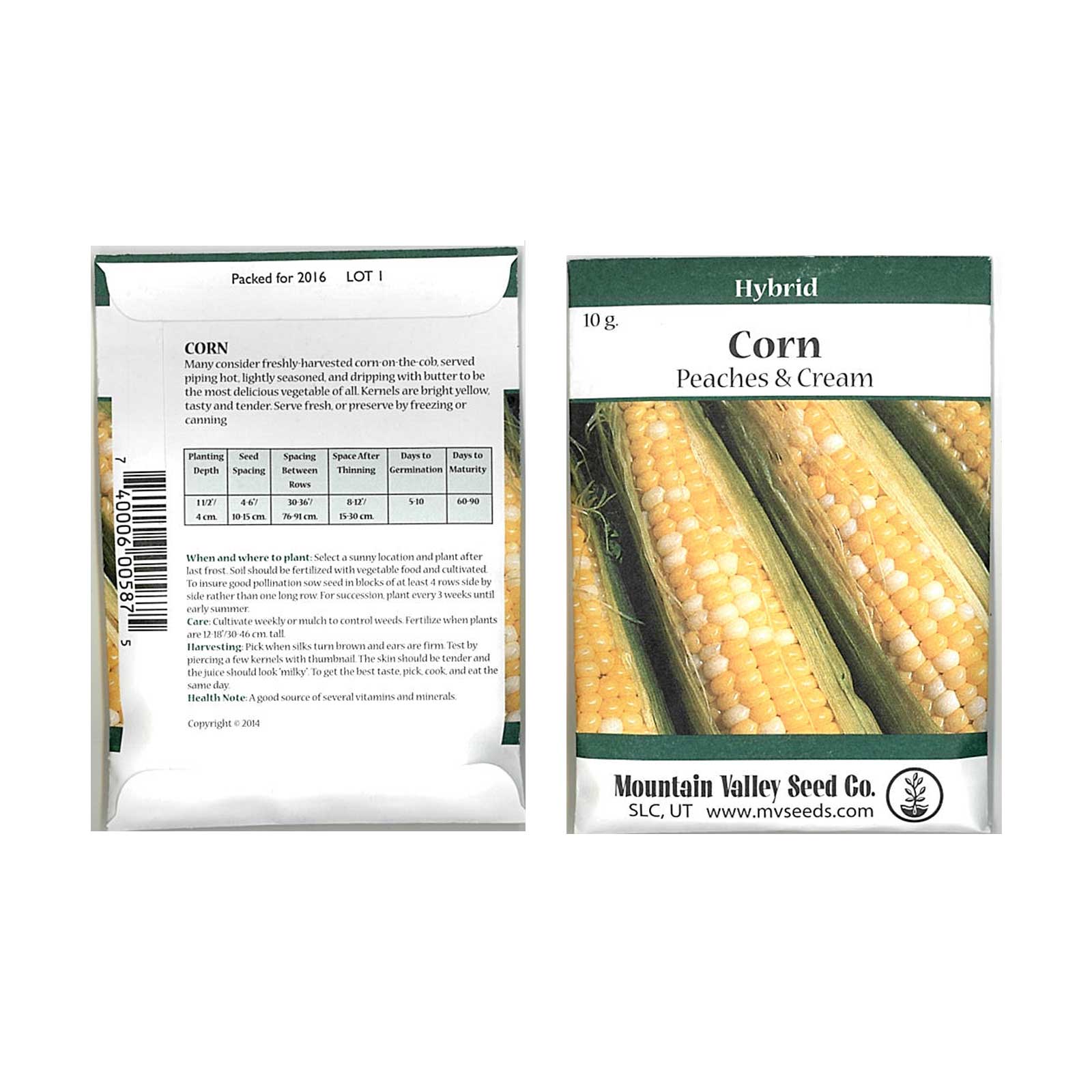 Ambrosia Hybrid Corn Garden Seeds - 10 Gram Packet - Non-GMO, Bi-Color ...