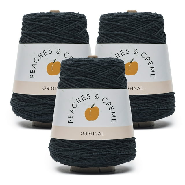 Peaches & Creme™ Cone #4 Medium Cotton Yarn, Black 14oz/400g, 674 Yards ...