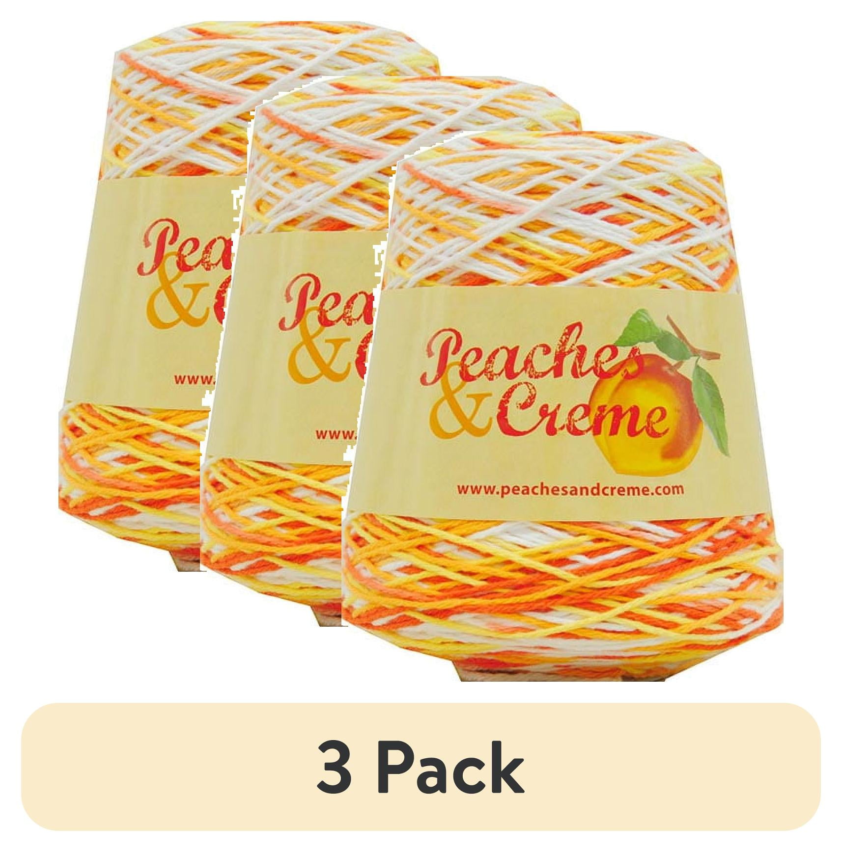 (3 pack) Peaches & Creme Cone 4 Medium Cotton Yarn, Creamsicle Ombre 14oz/400g, 674 Yards ...