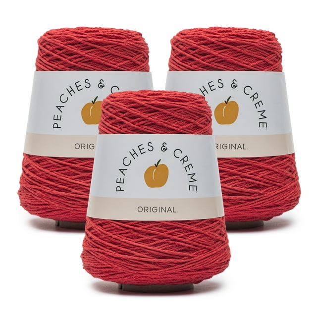 Peaches & Creme™ Cone #4 Medium Cotton Yarn, Red 14oz/400g, 674 Yards ...