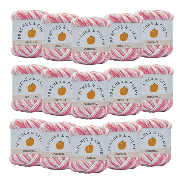Peaches & Creme™ Ombre #4 Medium Cotton Yarn, Strawberry 2oz/56.7g, 95 ...