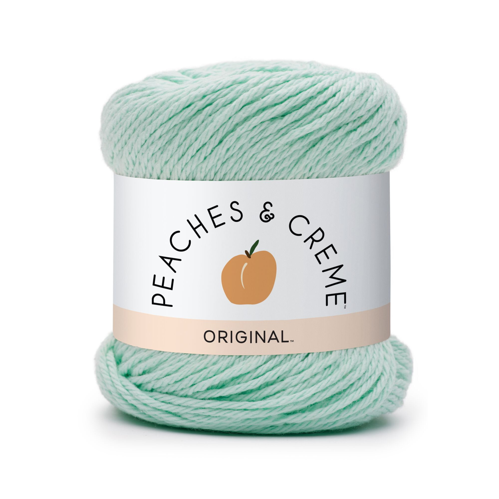 Peaches & Creme Solid 4 Medium Cotton Yarn, Mint 2.5oz/70.9g, 120 Yards ...