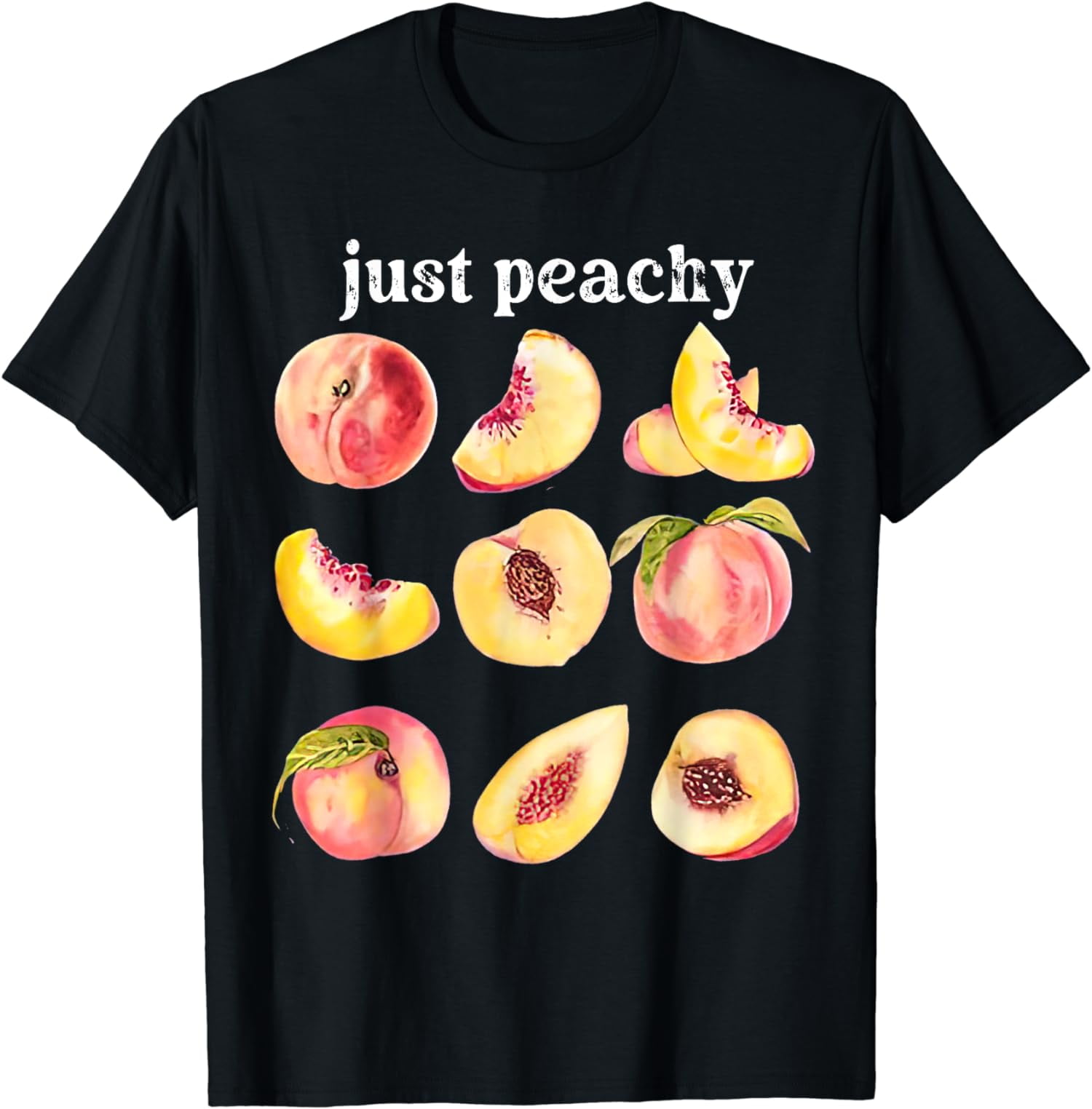 Peaches Graphic 90s, Just Peachy Summer Fruit Hippie Peaches T-Shirt ...