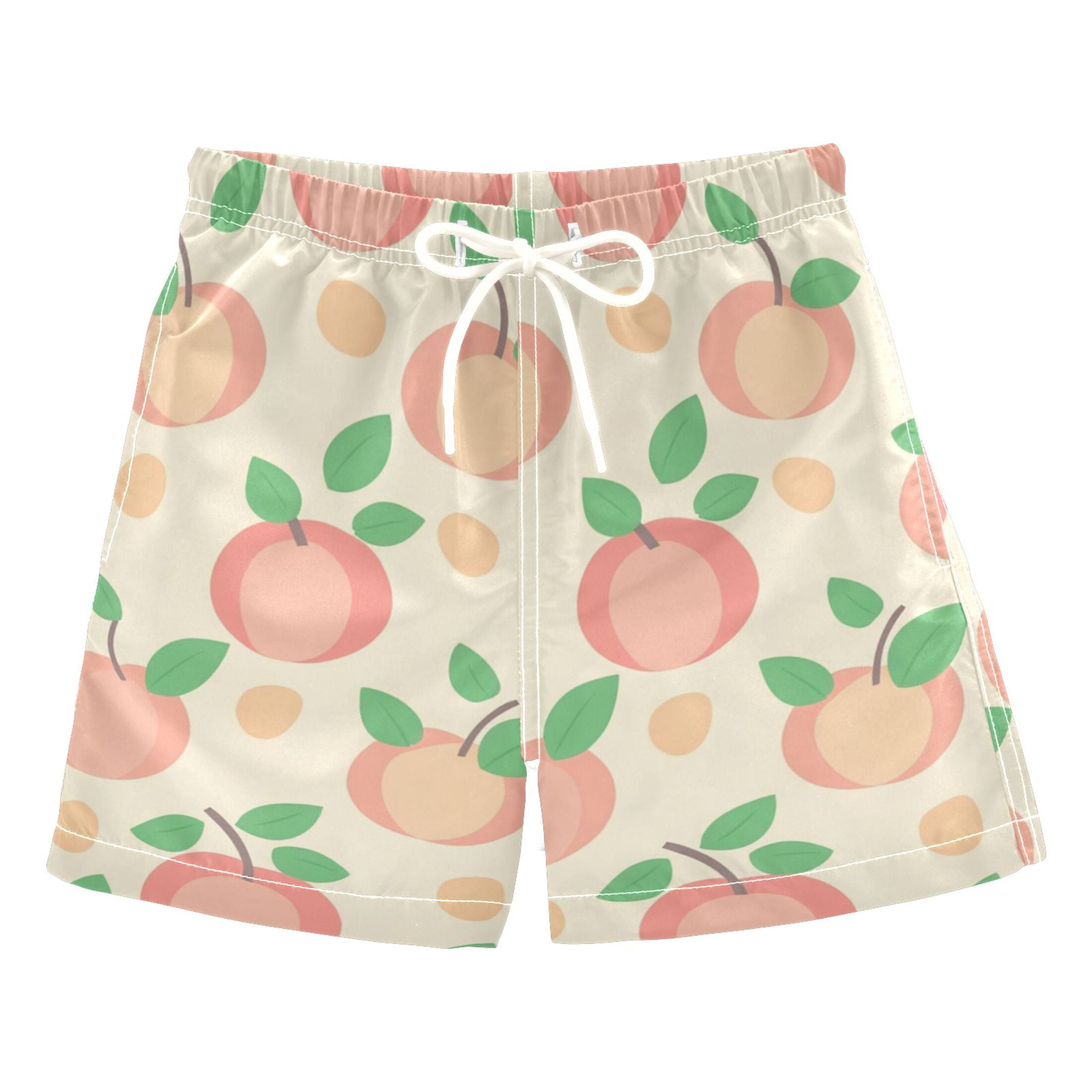 Peaches Leaves Pastel Color Boys' Swim Trunks Board Shorts Beach Pants ...