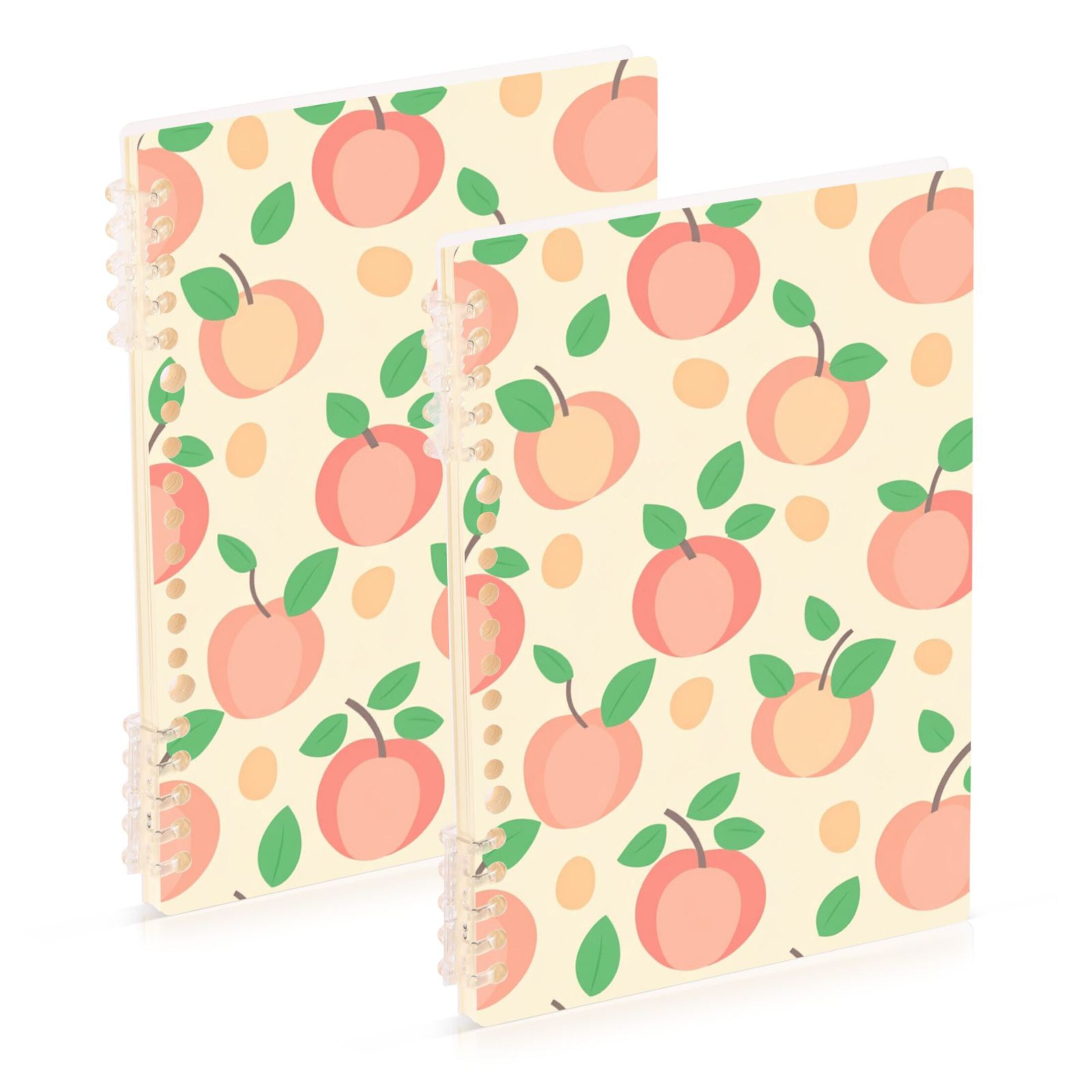 Peaches Leaves Pastel Color Notebook Detachable Coil Notebook Diary A5 ...