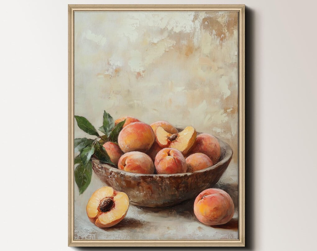 Peaches Painting Printable, Vintage Peaches Print, Summer Fruits Decor ...