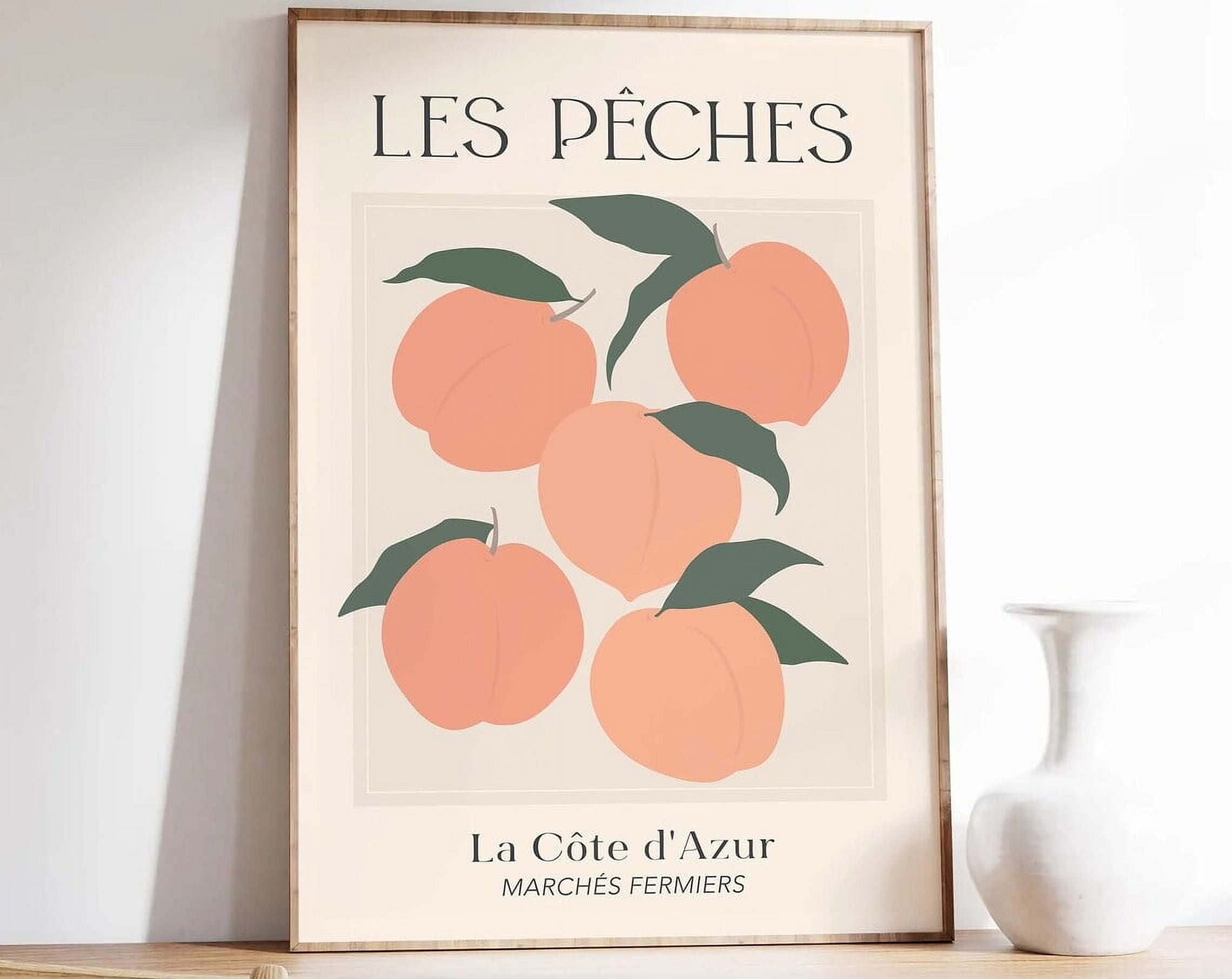 Peaches Print, Art, Peach Fruit Market Botanical Wall Art, Peaches ...