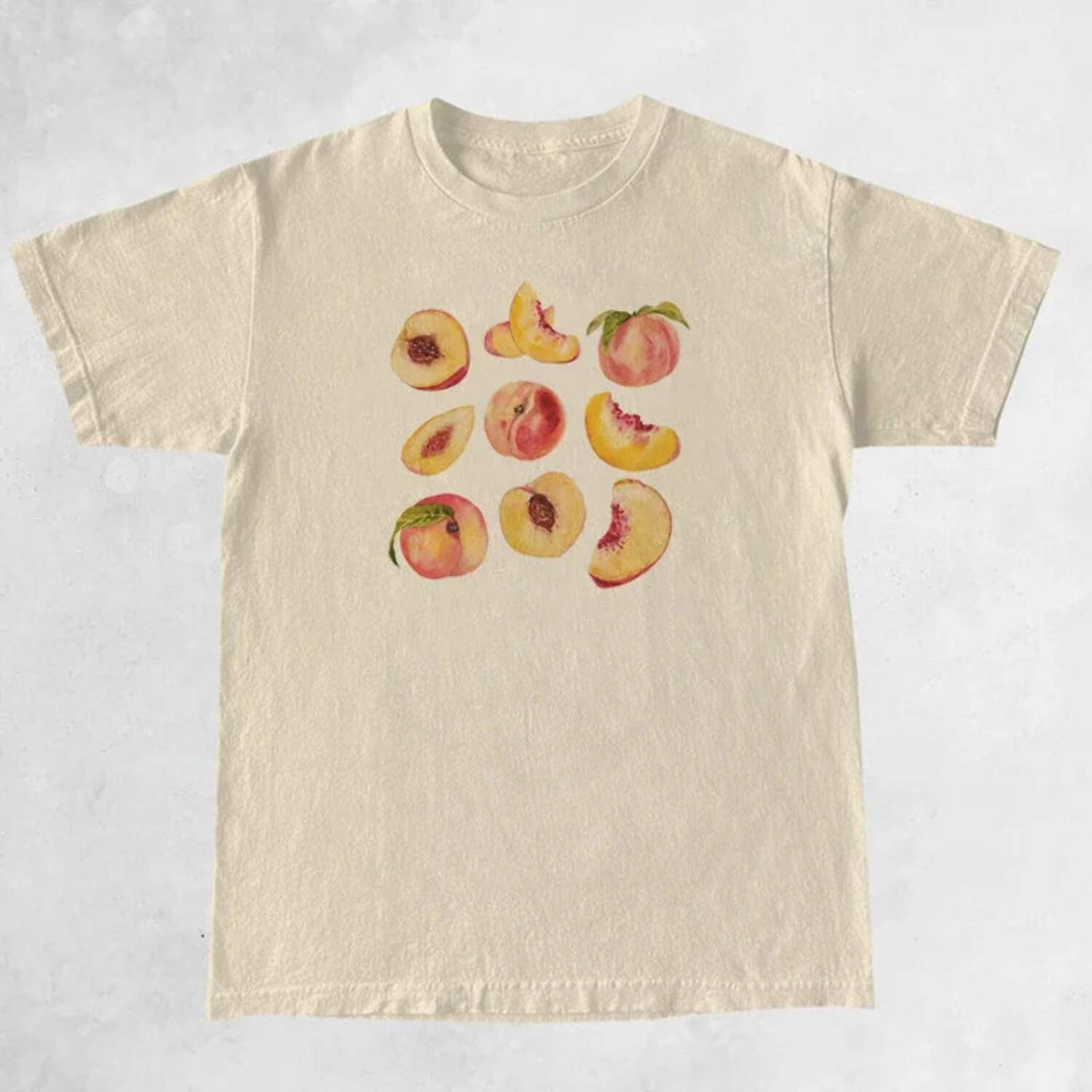 Peaches Printed Graphic Tees Women Cute Cottagecore Aesthetic T-Shirts ...