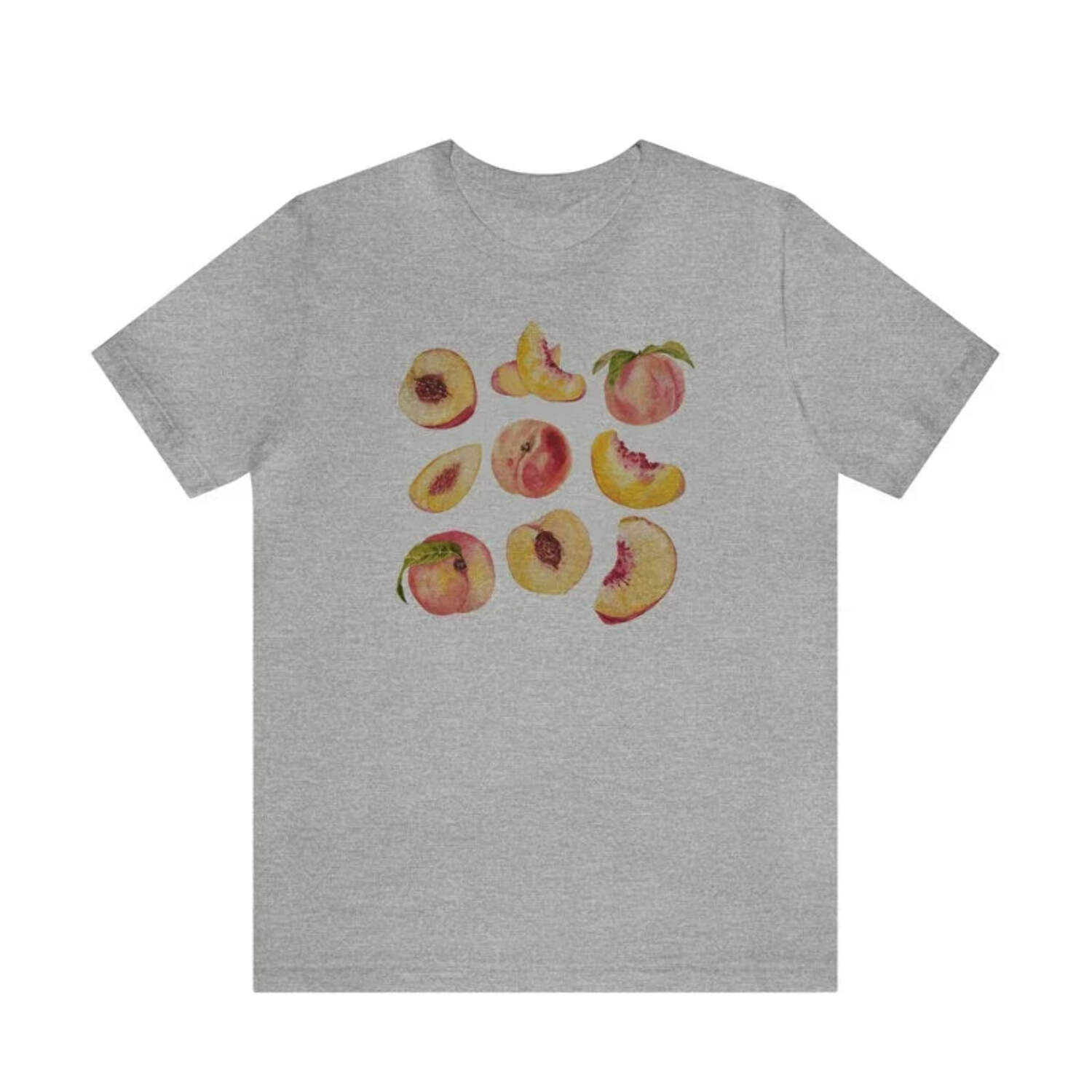 Peaches Printed Graphic Tees Women Cute Cottagecore Aesthetic T-Shirts ...